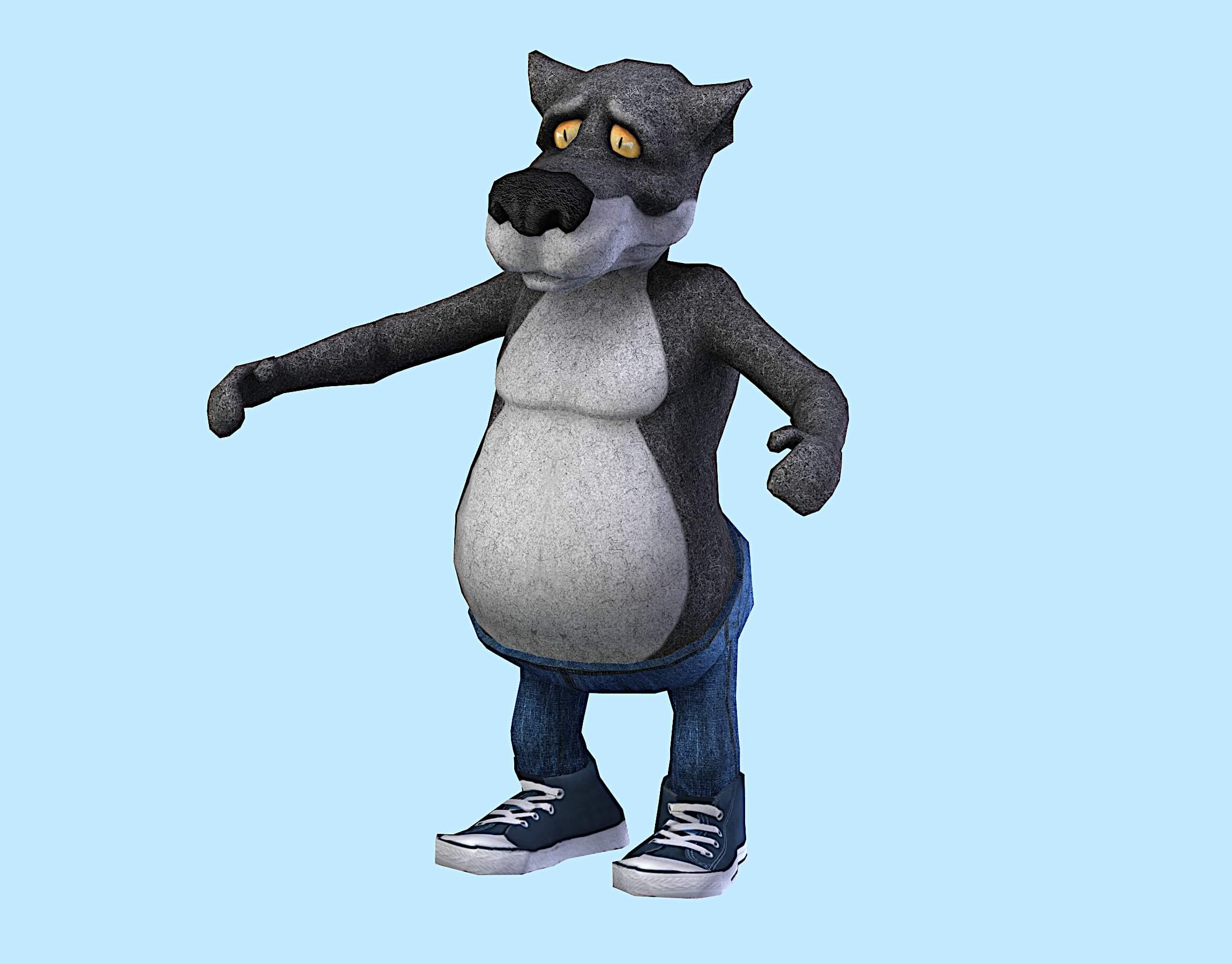 Wolf Cartoon - 3D Model by alexkovalev