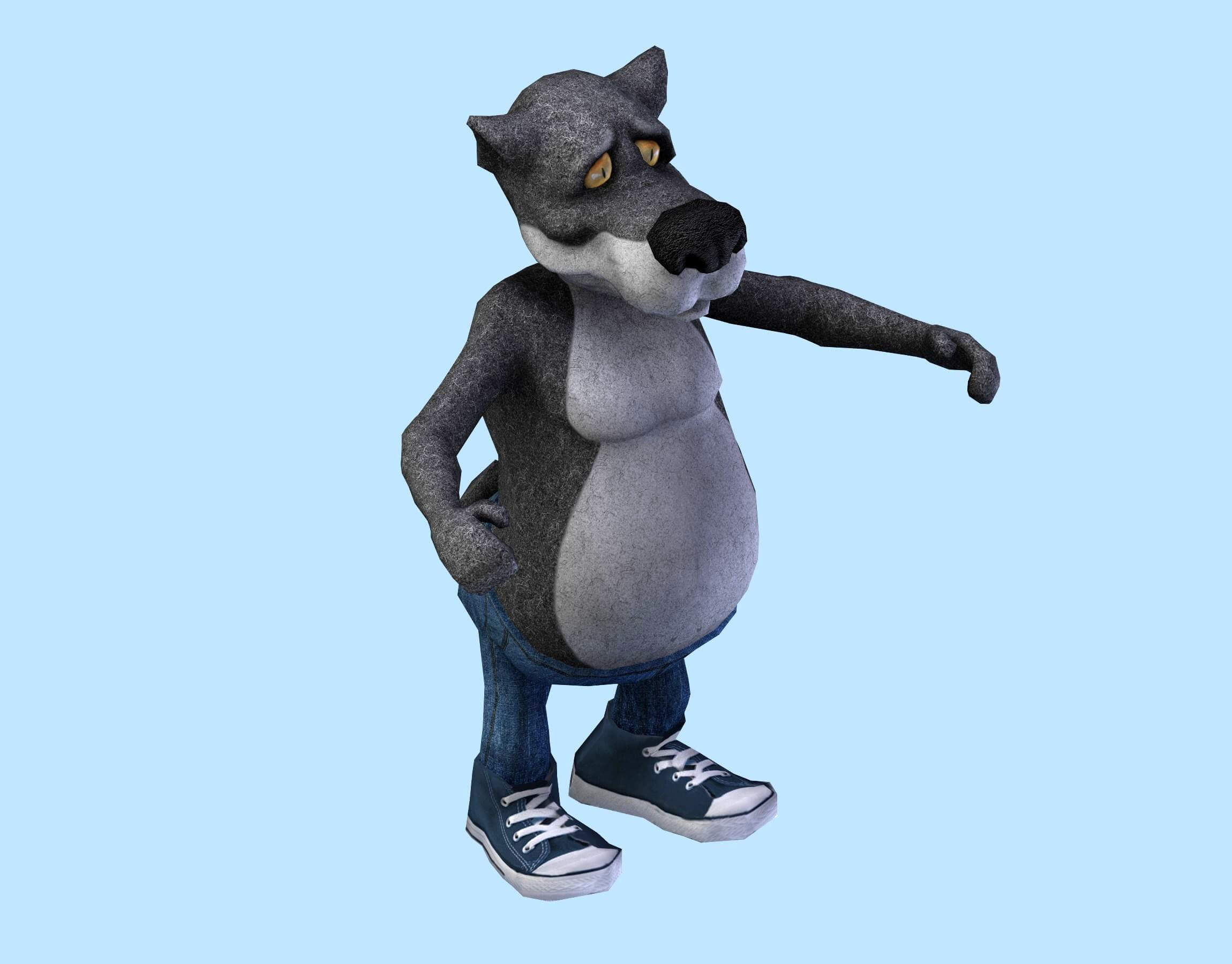 Wolf Cartoon - 3D Model by alexkovalev