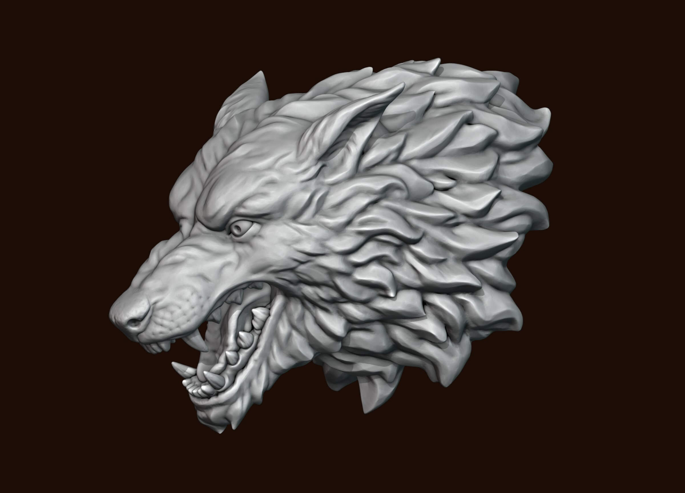 Wolf Head - 3D Print Model by alexkovalev