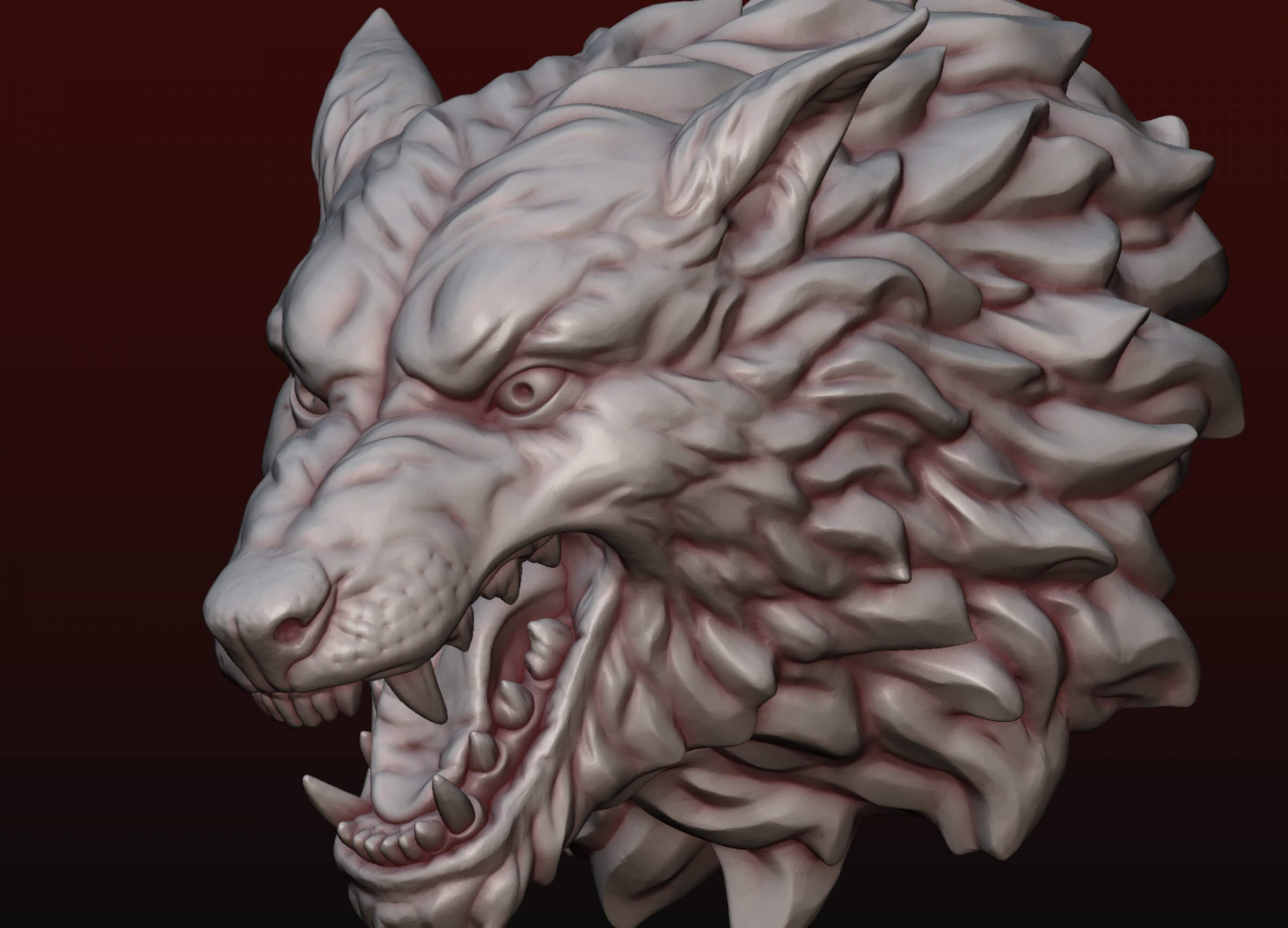 Wolf Head - 3D Model by alexkovalev
