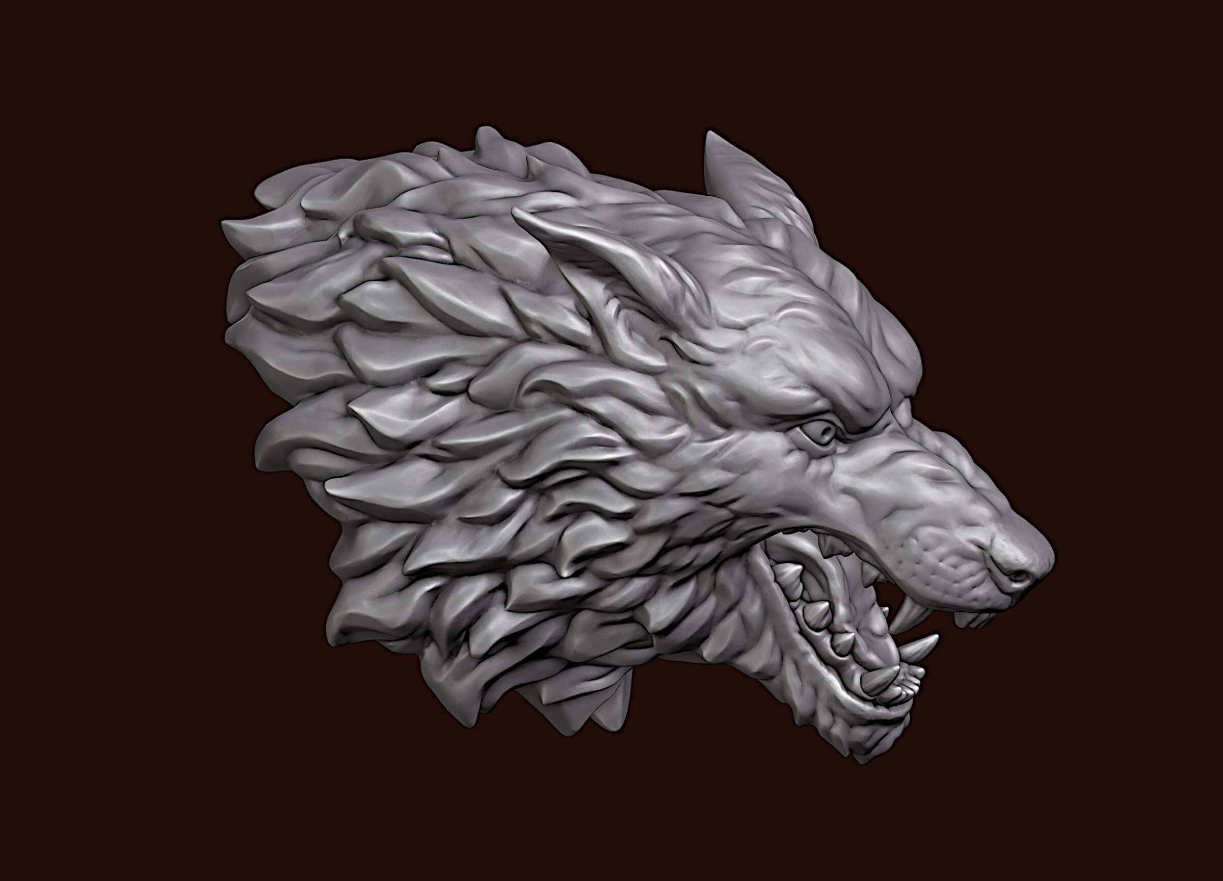 Wolf Head - 3D Model by alexkovalev