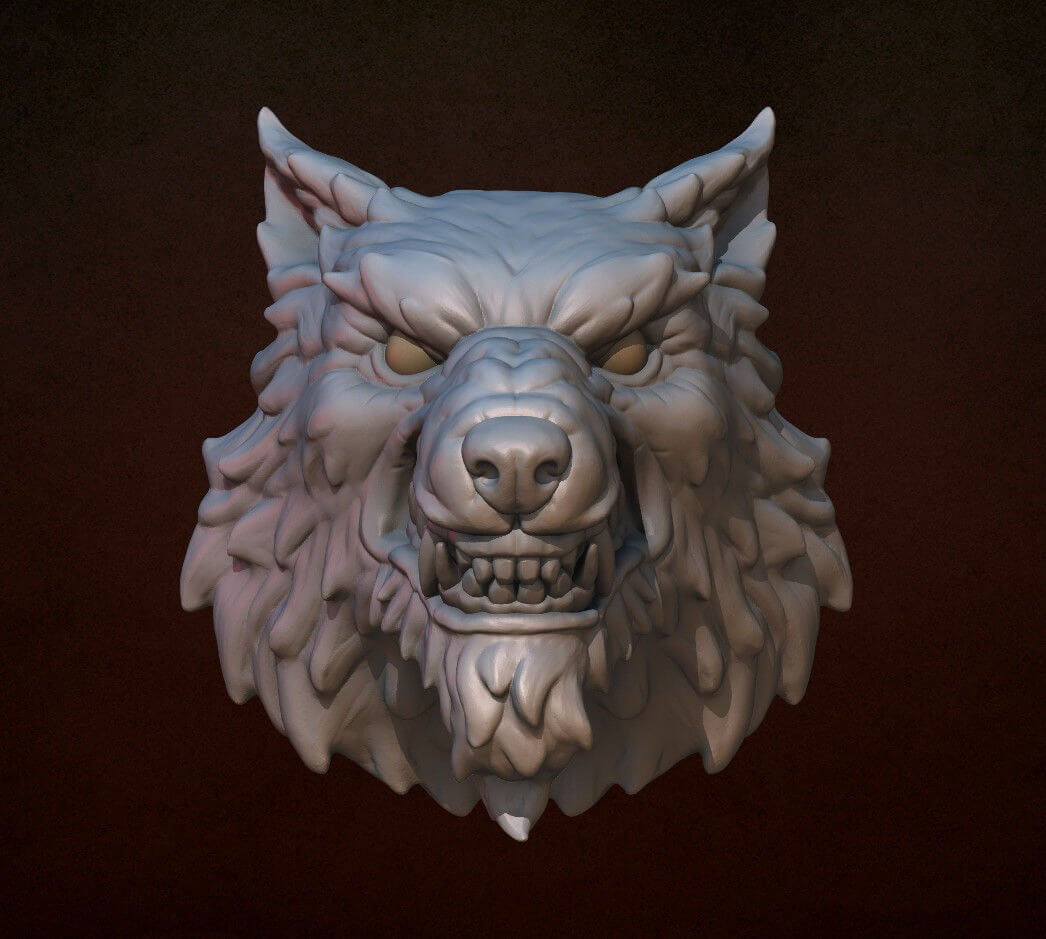 Wolf Head - 3D Model by alexkovalev