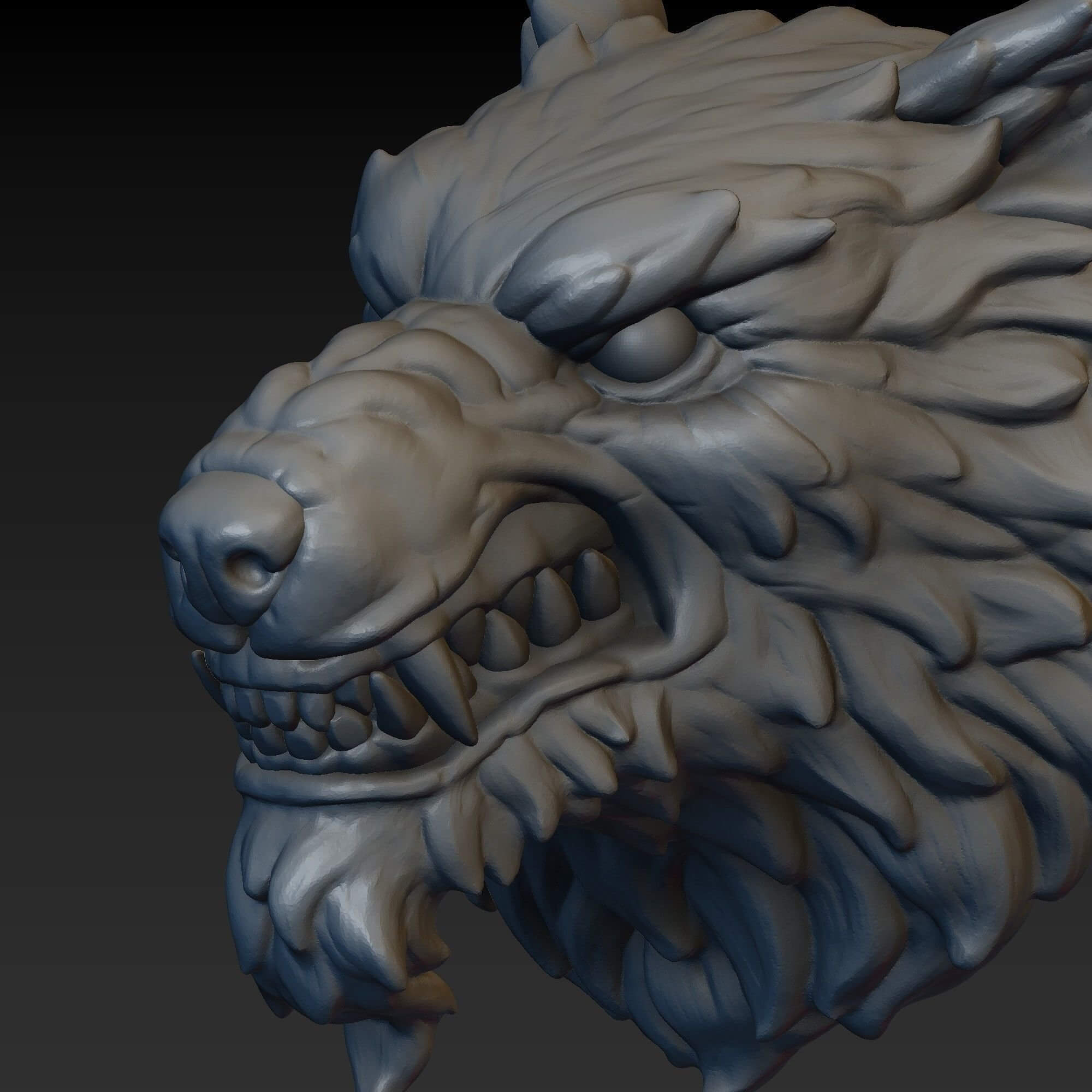 Wolf Head - 3D Print Model by alexkovalev