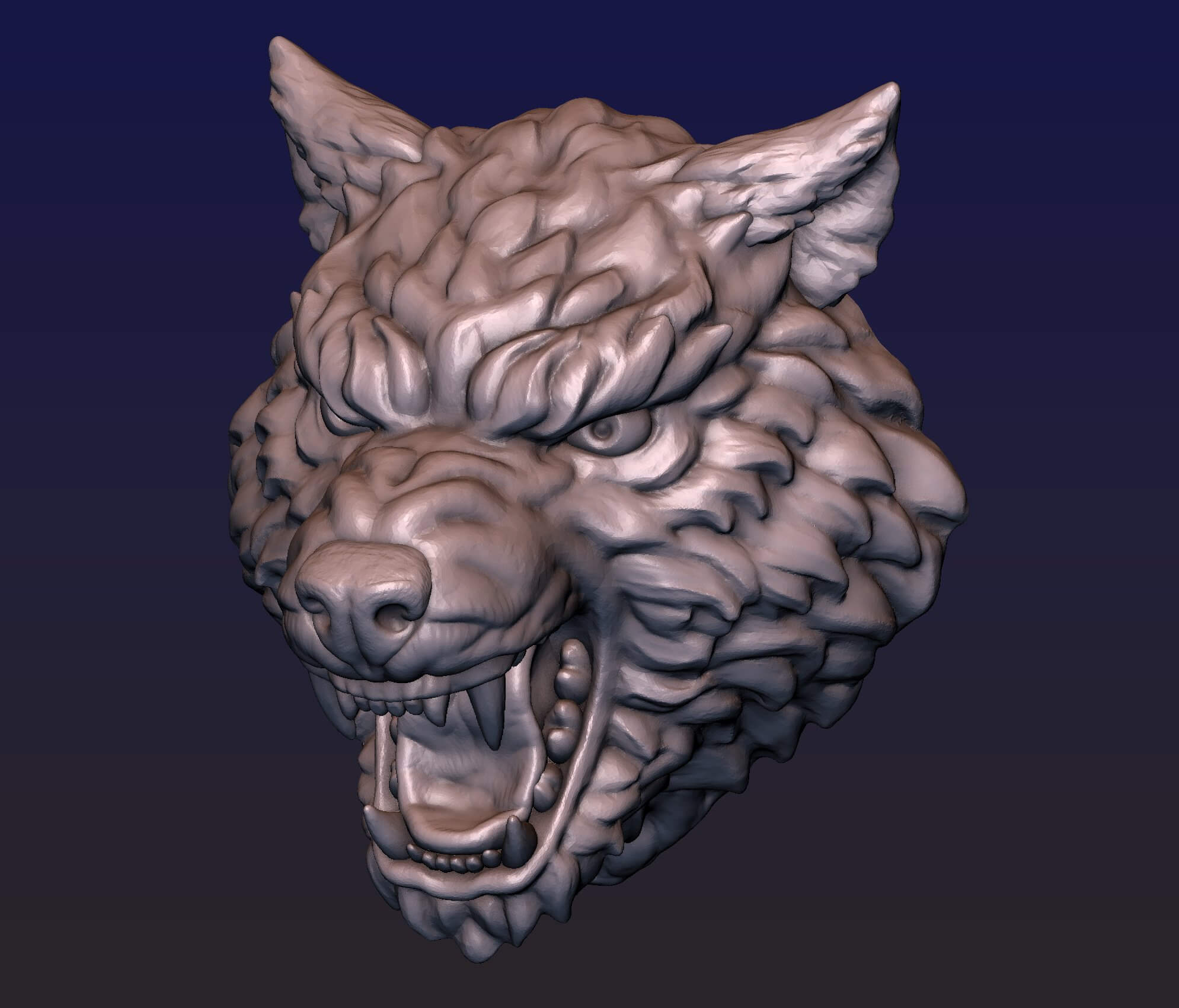 Wolf Head - 3D Model by alexkovalev