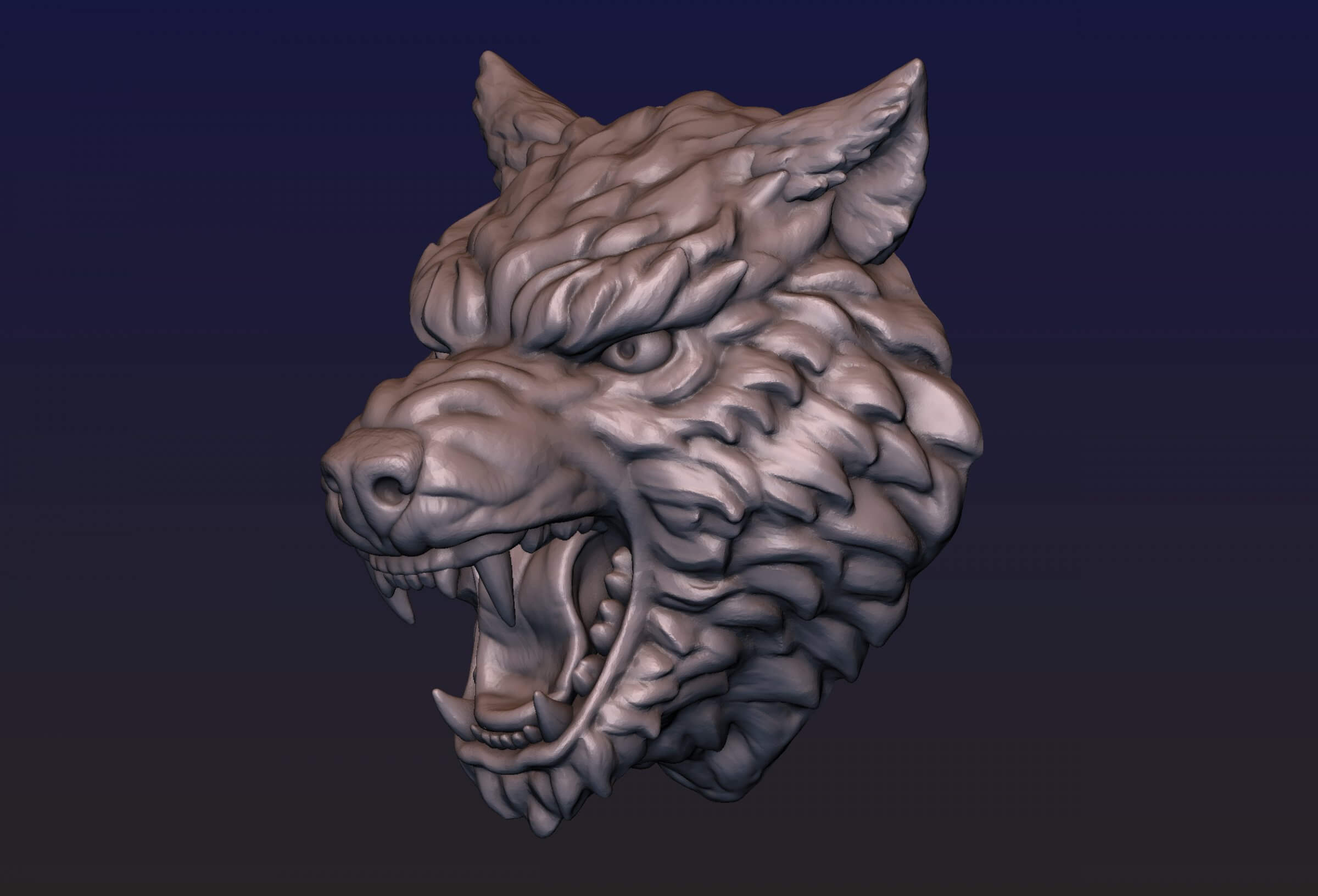 Wolf Head - 3D Model by alexkovalev