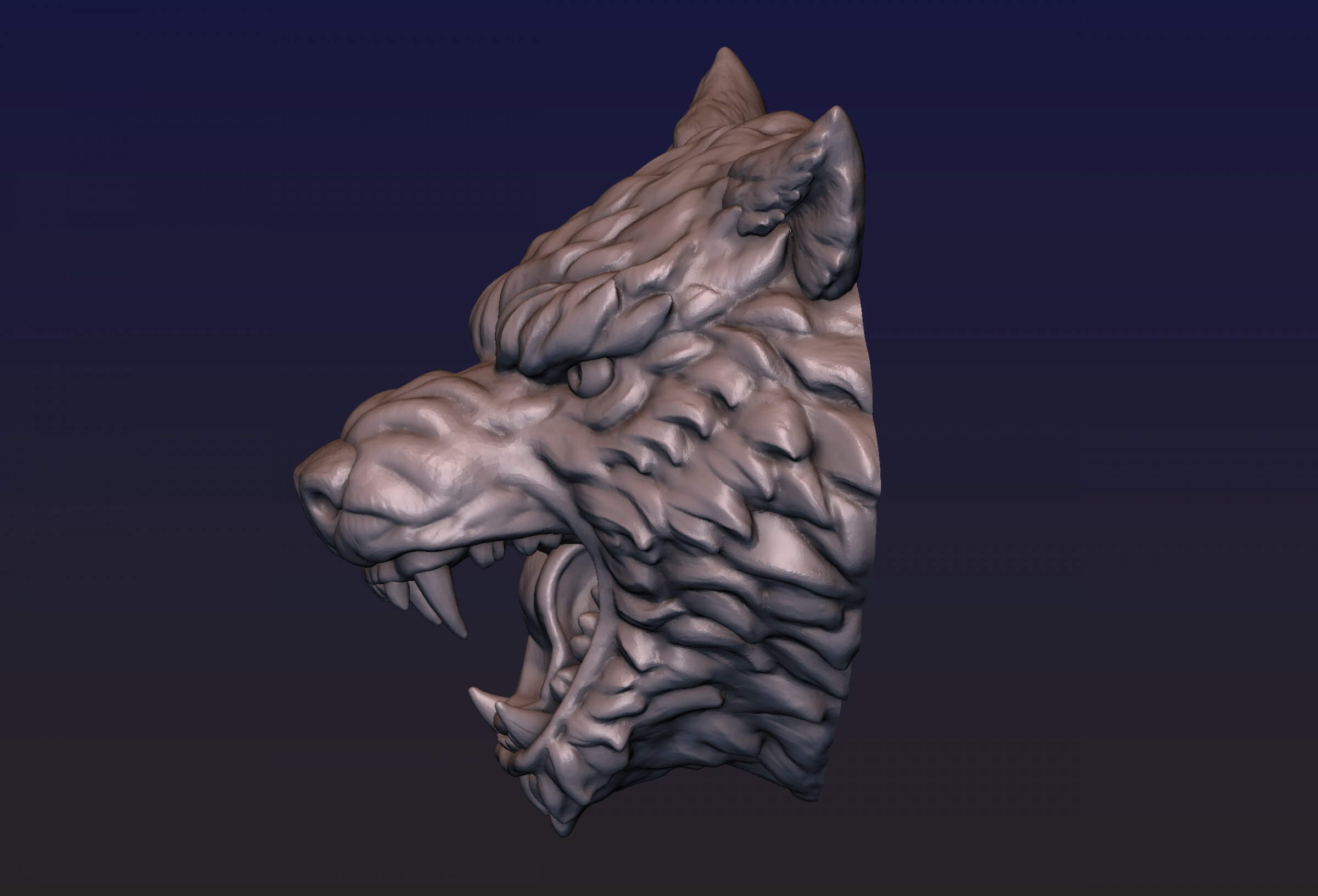 Wolf Head - 3D Model by alexkovalev