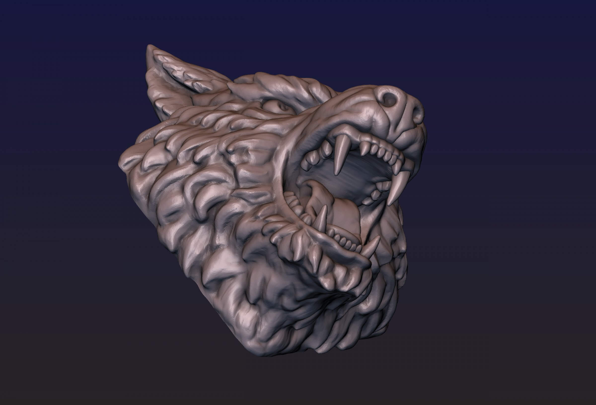 Wolf Head - 3D Model by alexkovalev