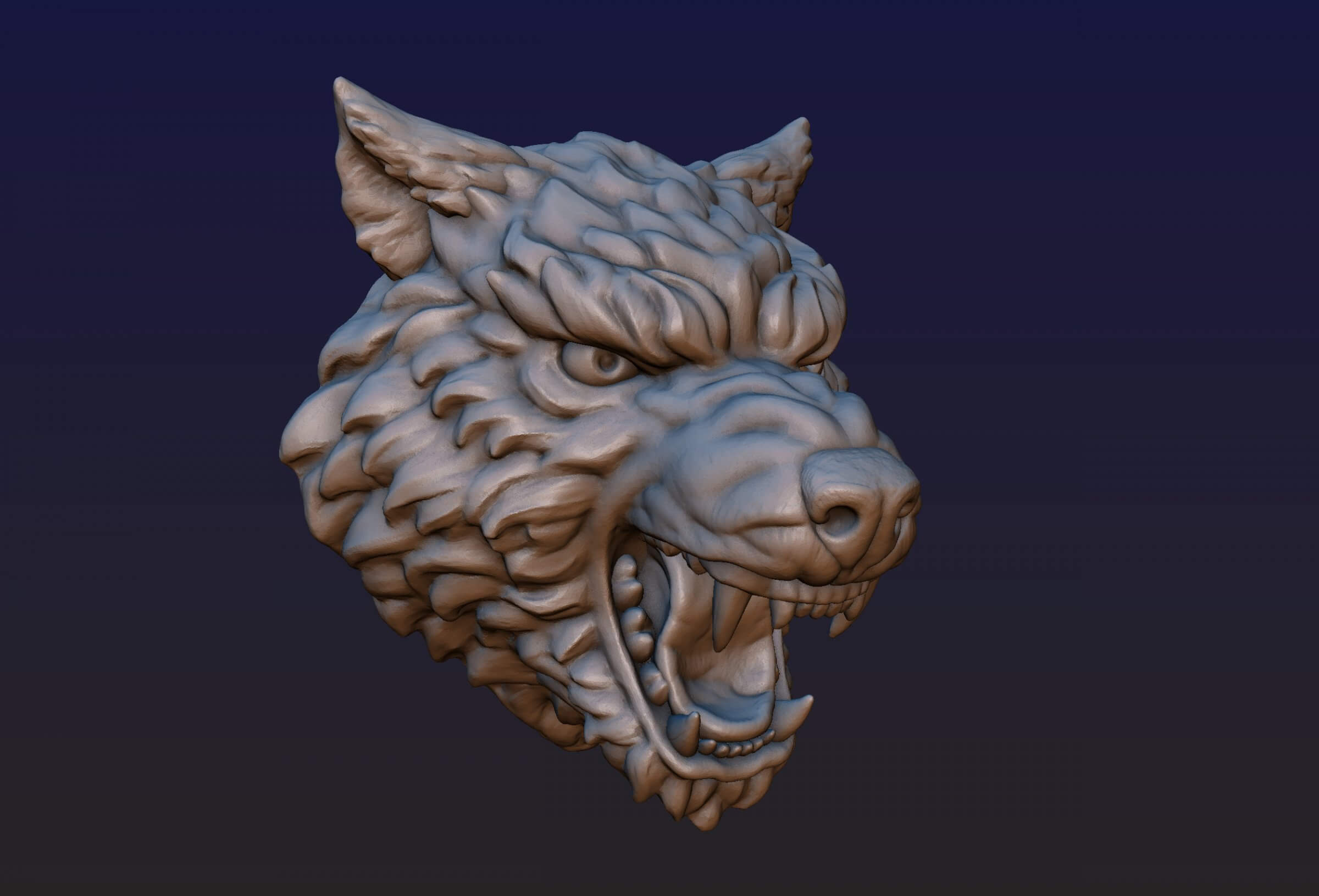 Wolf Head - 3D Model by alexkovalev