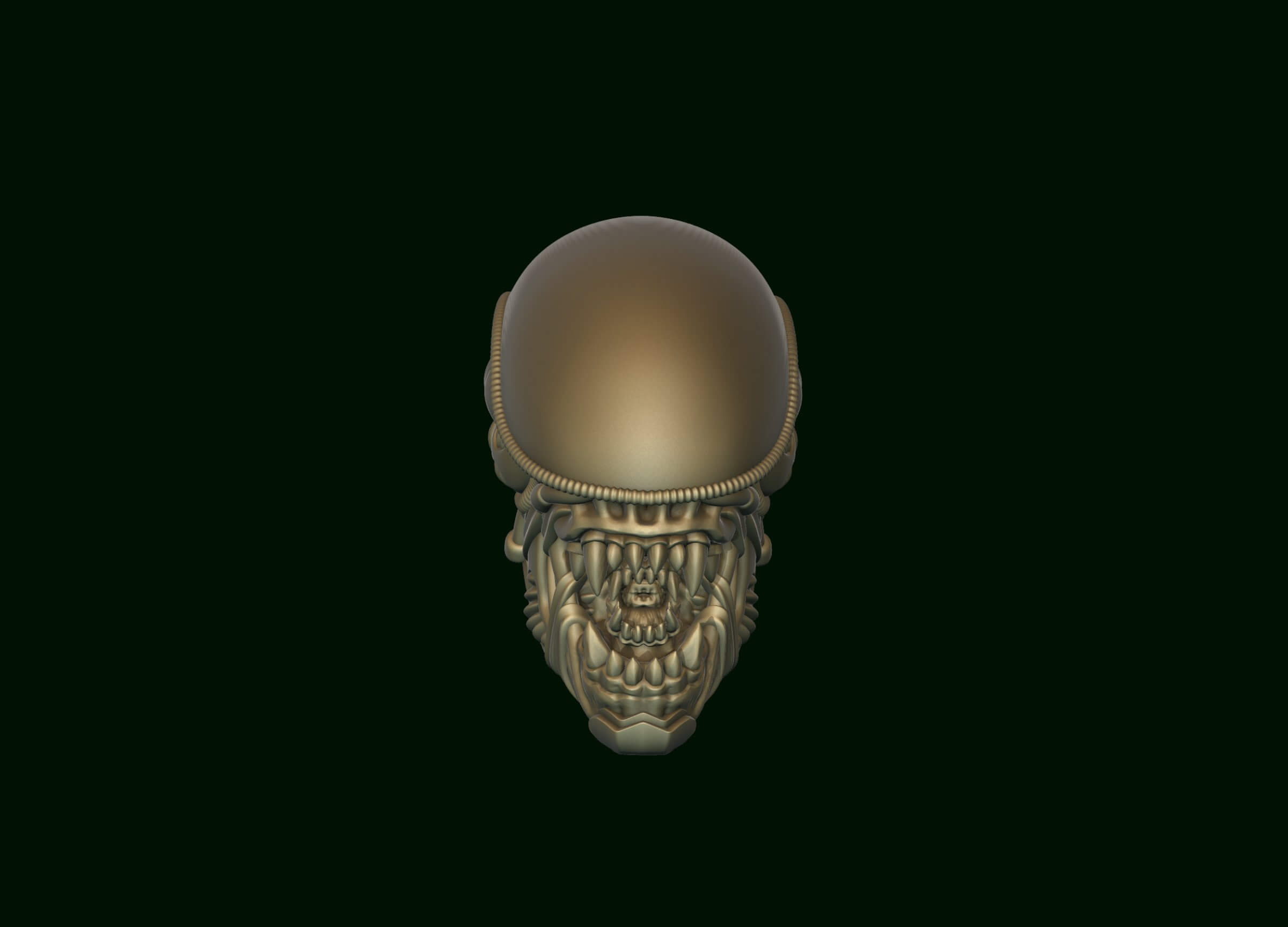 Xenomorph Alien Biomechanical Head - 3D Model by alexkovalev