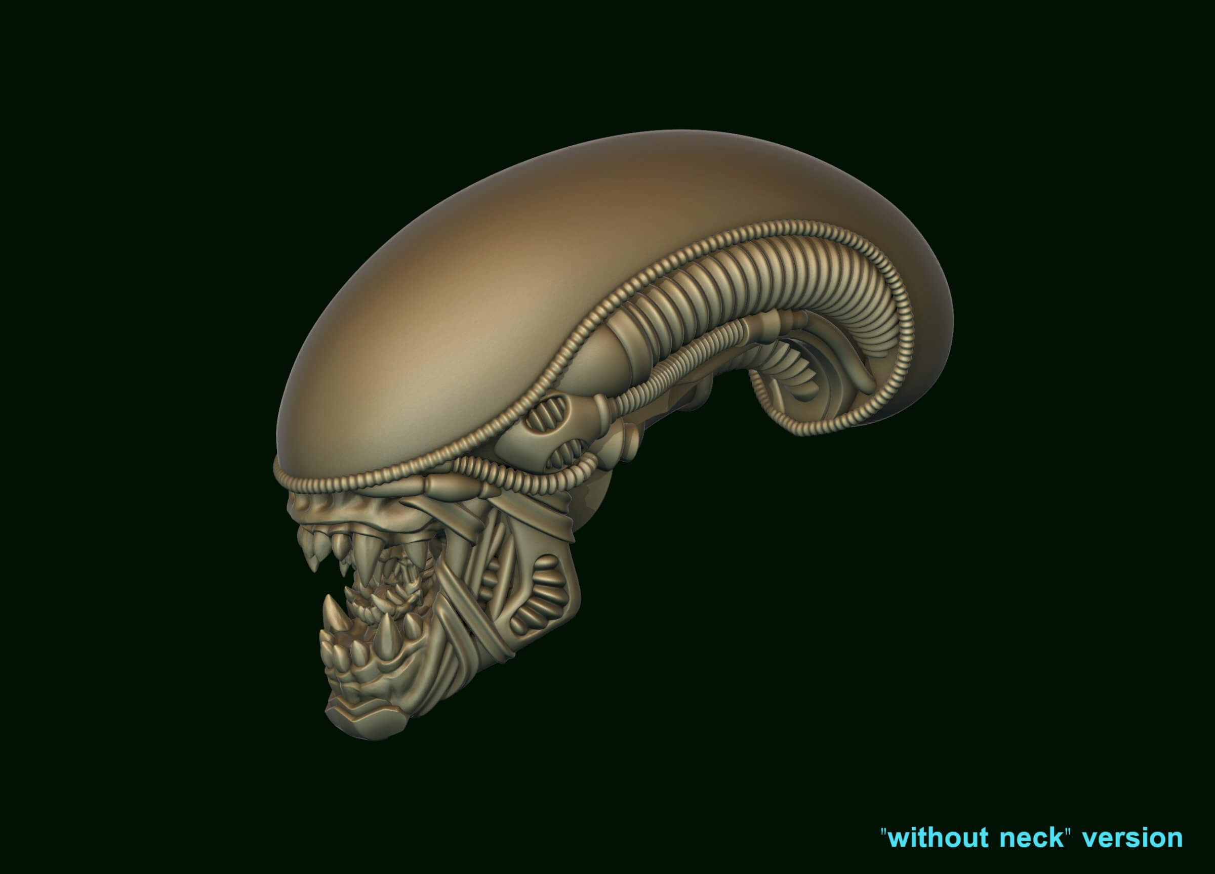 Xenomorph Alien Biomechanical Head - 3D Model by alexkovalev