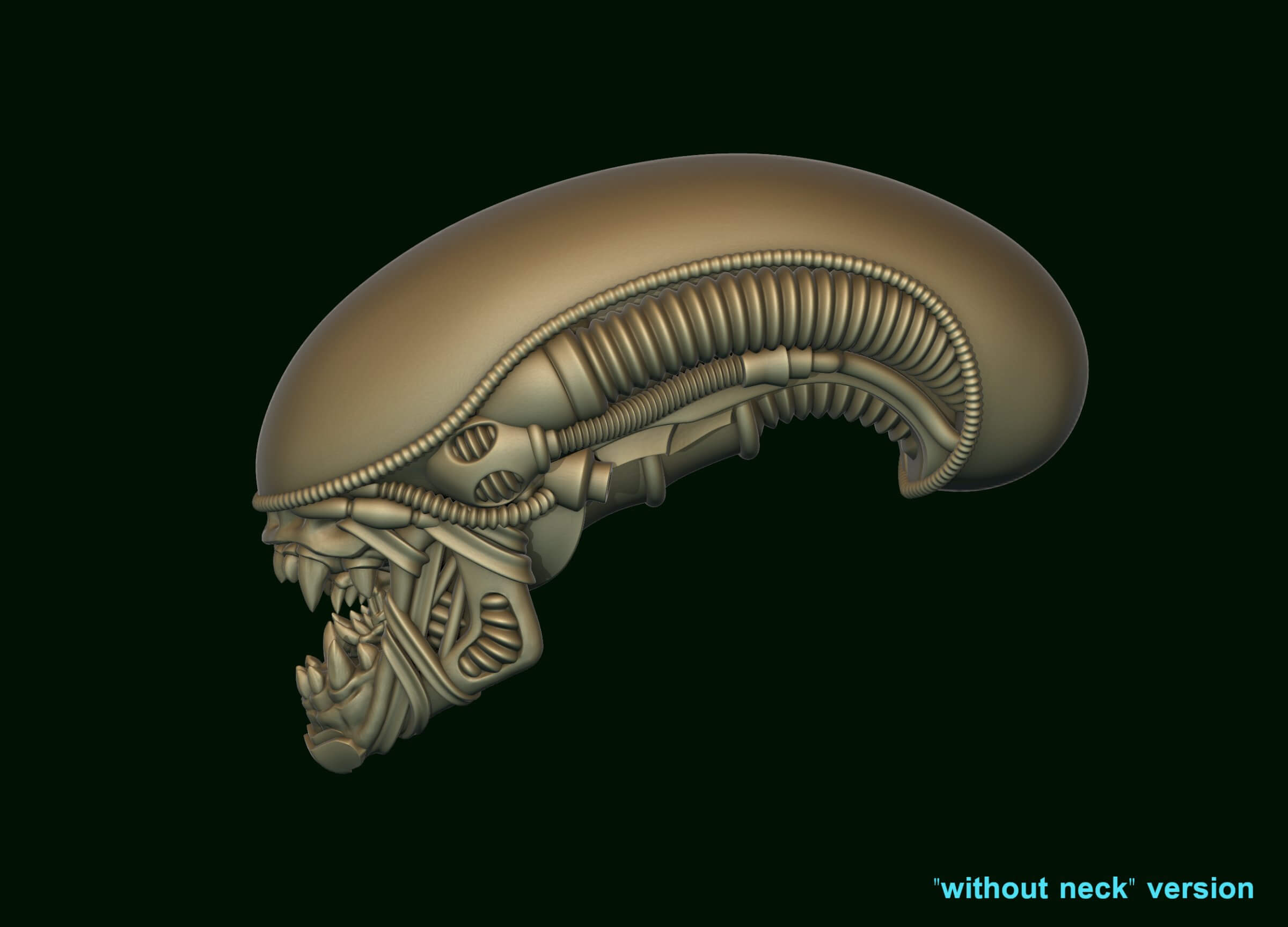 Xenomorph Alien Biomechanical Head - 3D Model by alexkovalev