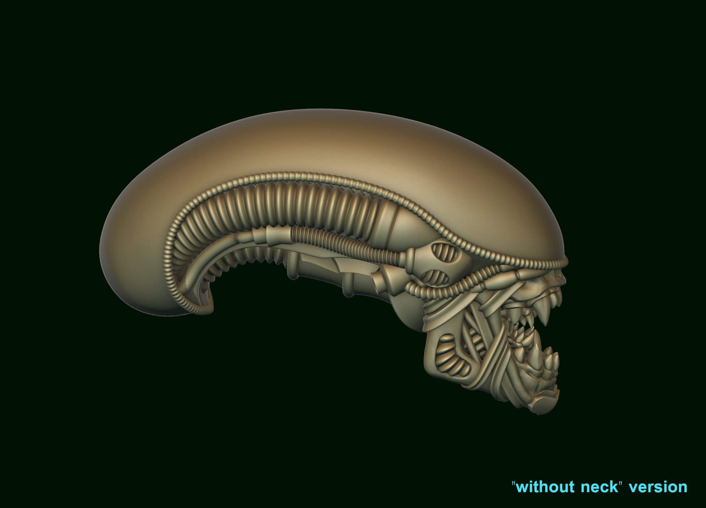 Xenomorph Alien Biomechanical Head - 3D Model by alexkovalev