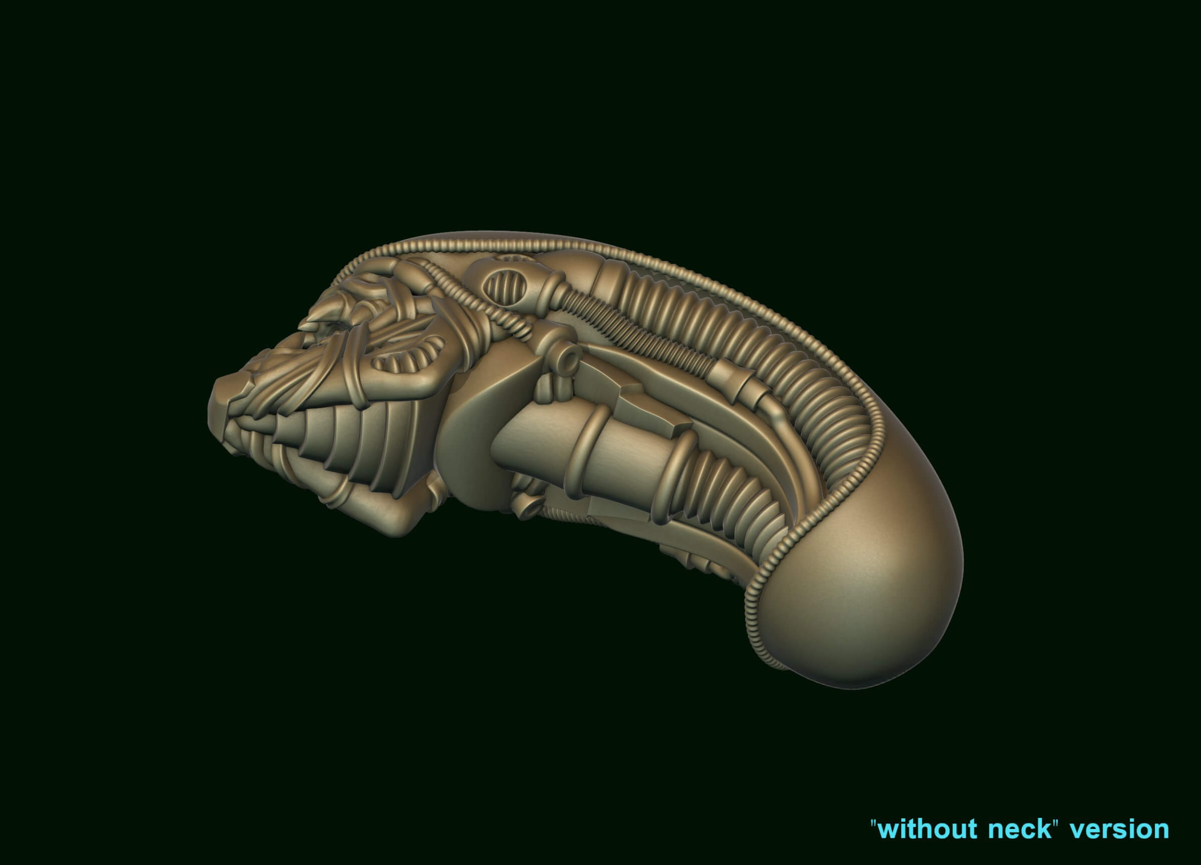 Xenomorph Alien Biomechanical Head - 3D Model by alexkovalev