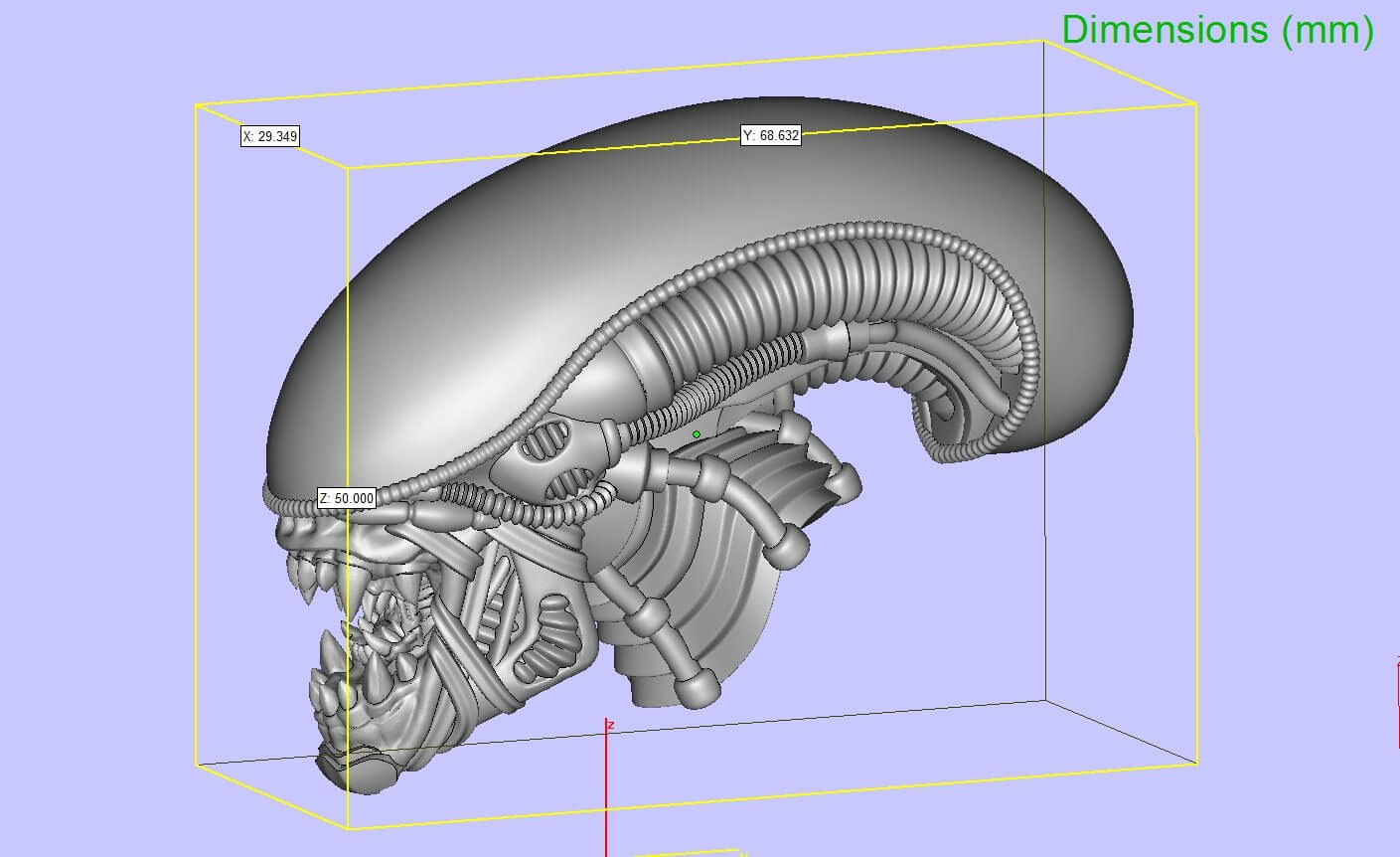 Xenomorph Alien Biomechanical Head - 3D Model by alexkovalev