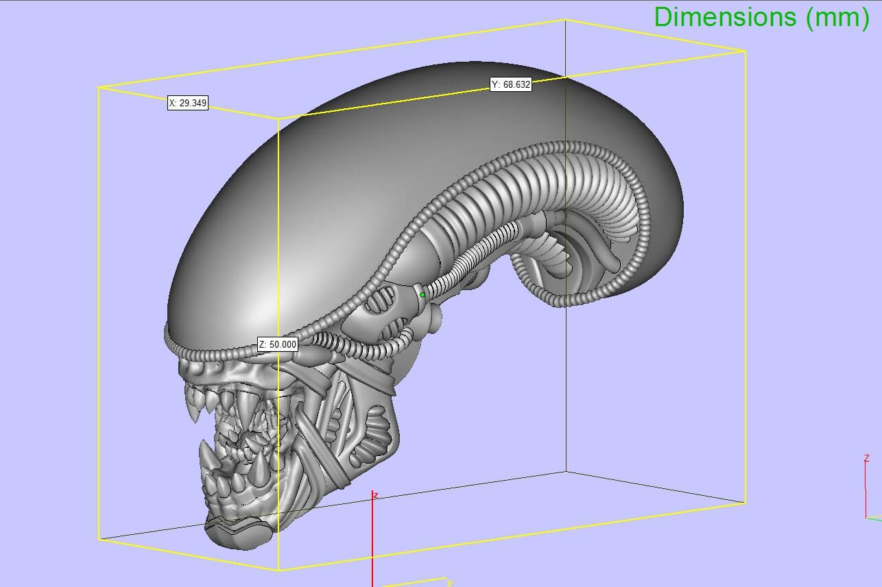 Xenomorph Alien Biomechanical Head - 3D Model by alexkovalev