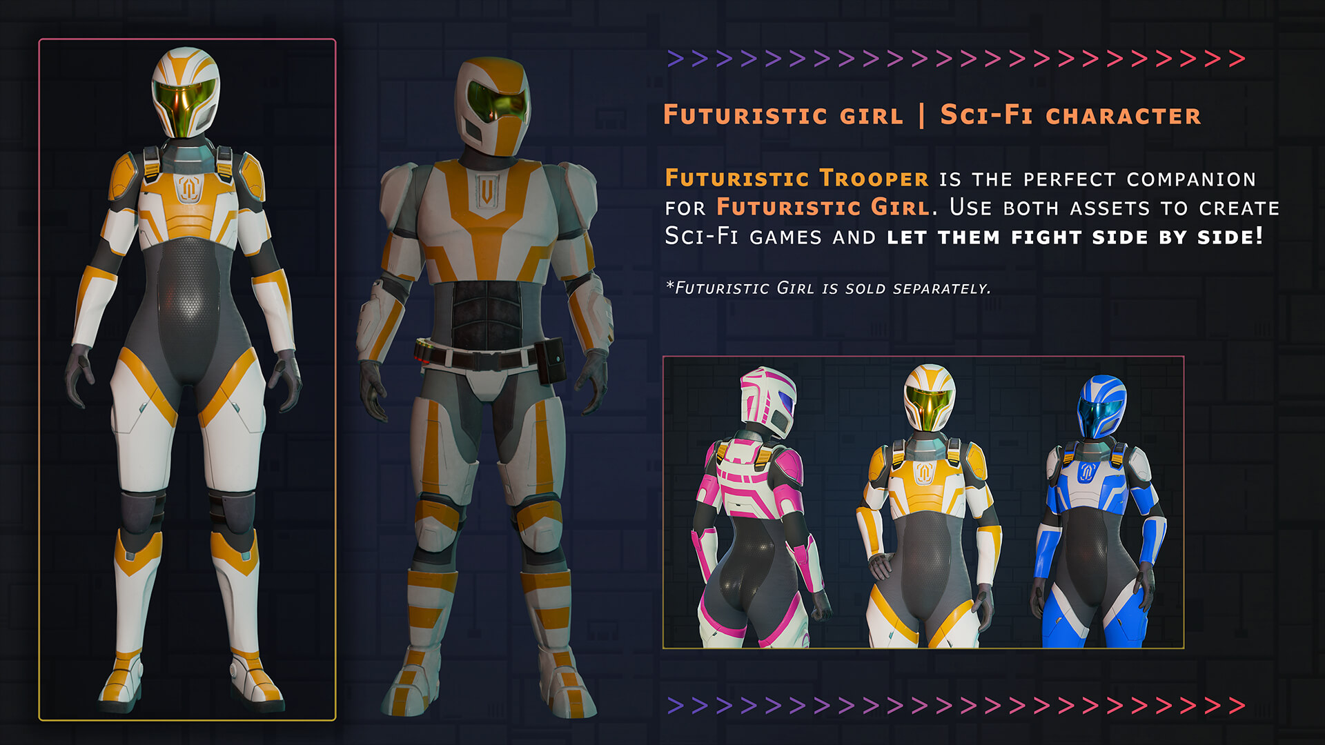 Futuristic Trooper - Sci-Fi Male 3D Model by AlexMakes3D