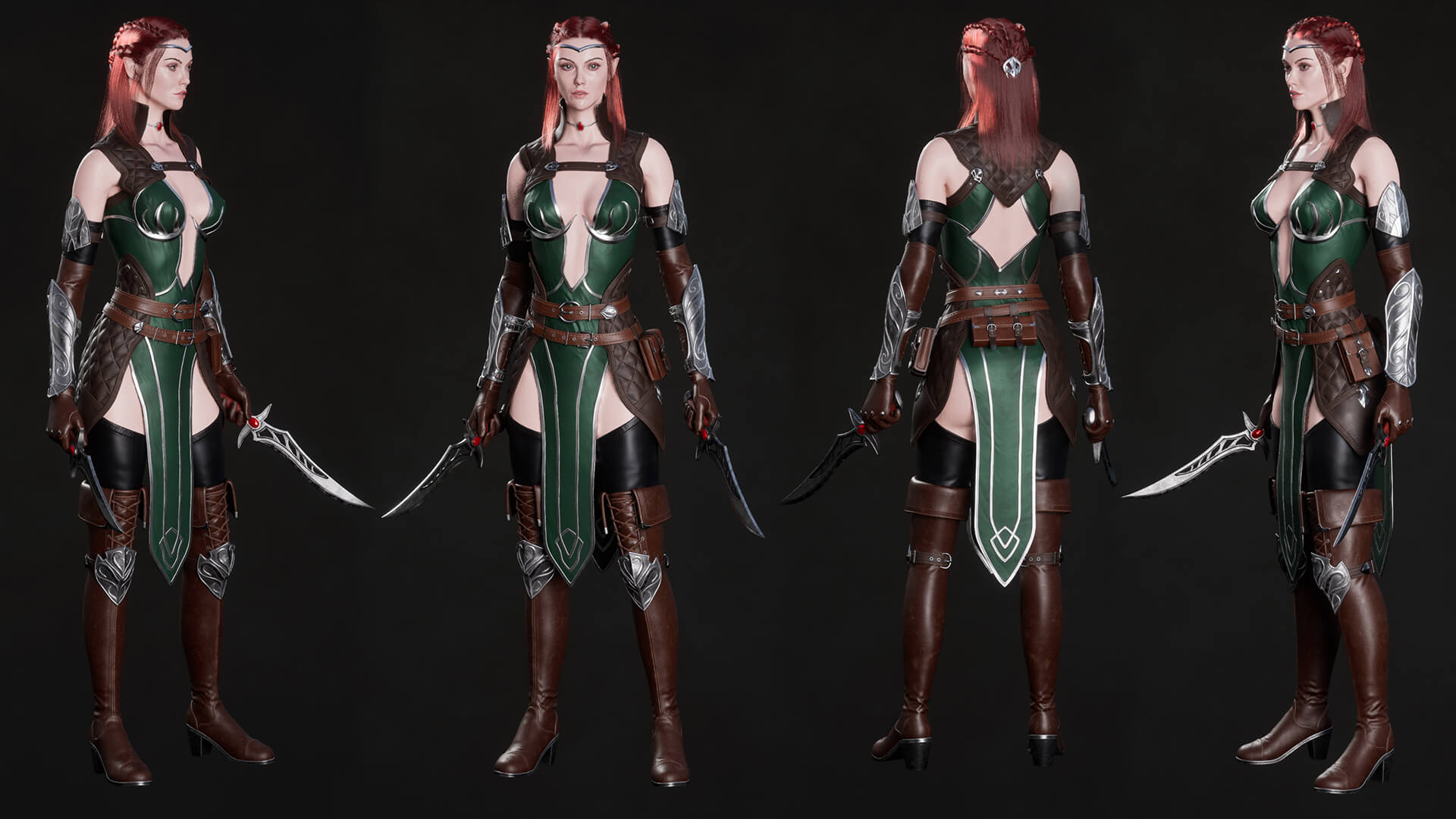 Fantasy Assassin Talia - 3D Model by AlexN