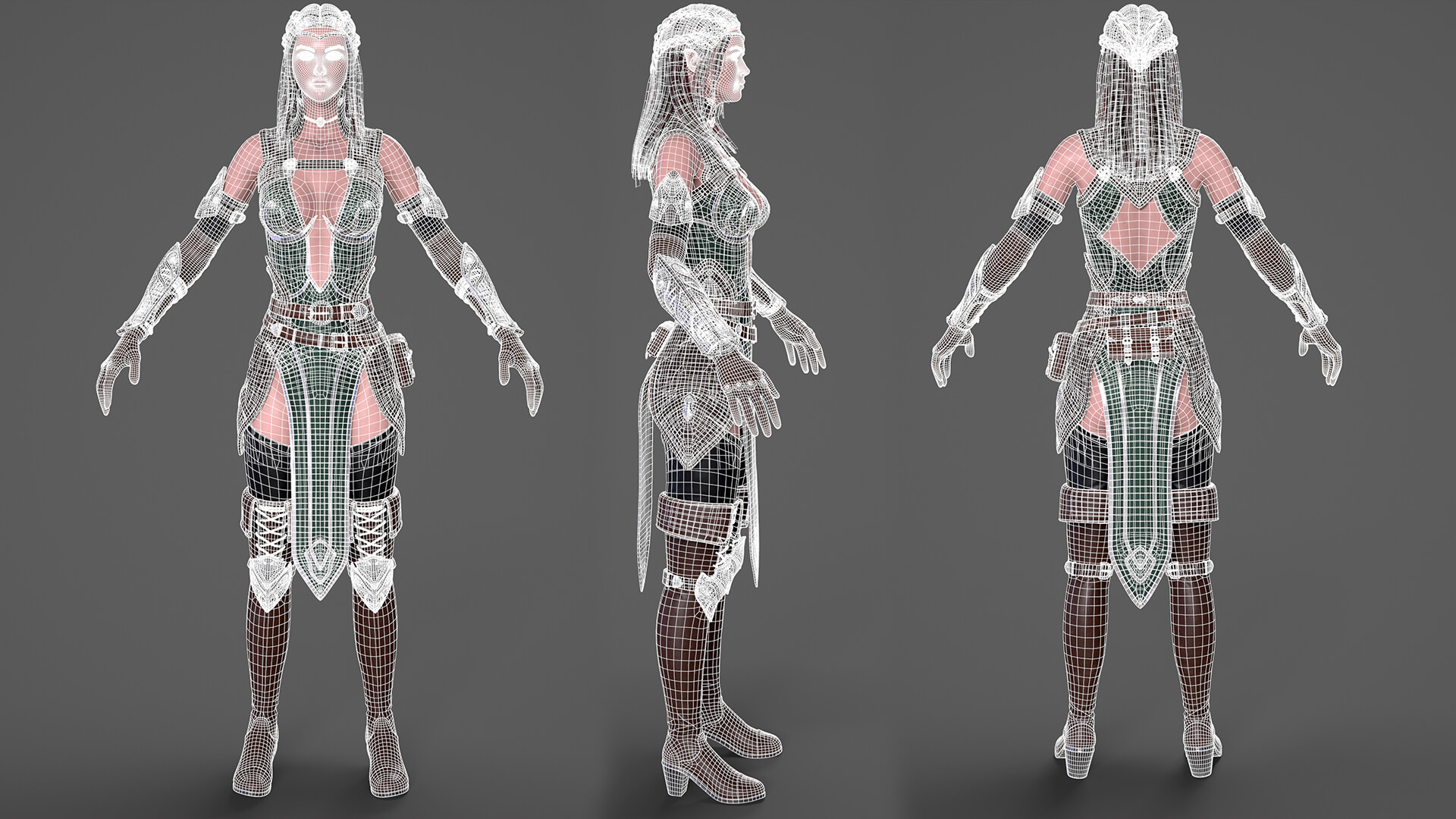 Fantasy Assassin Talia - 3D Model by AlexN