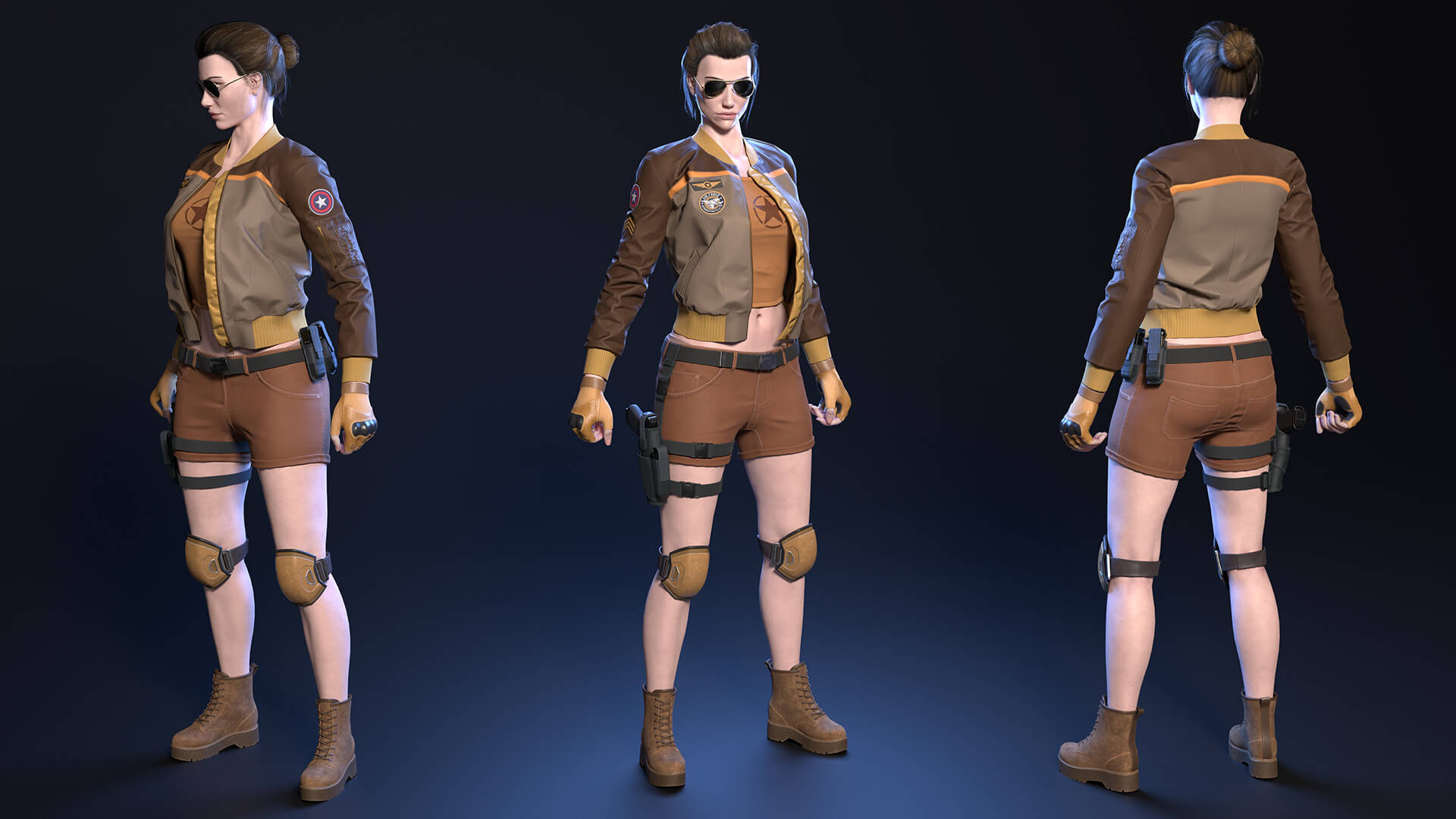 Military Girl Game Ready 3d Model By Alexn