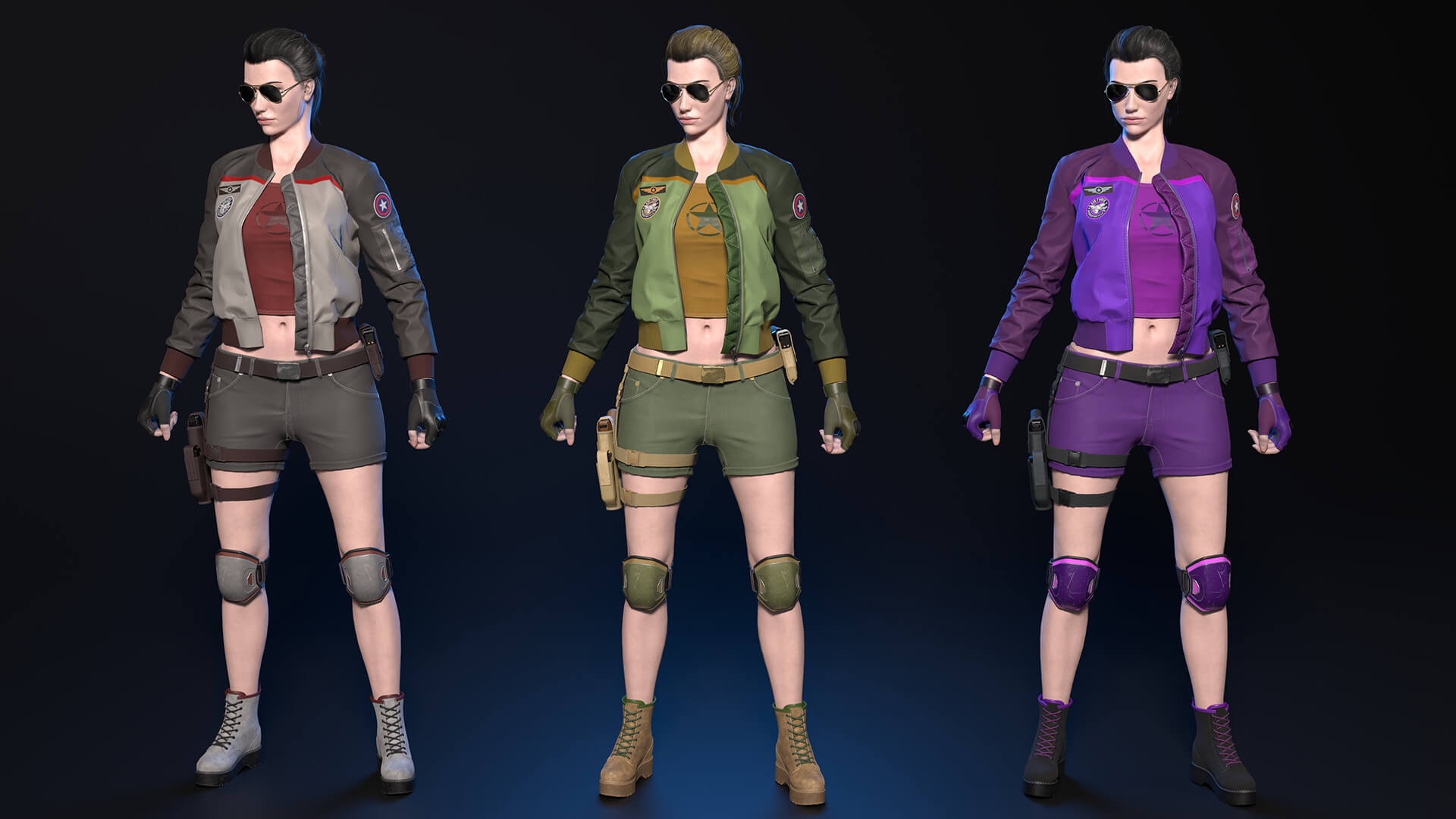 Military Girl Game Ready 3d Model By Alexn