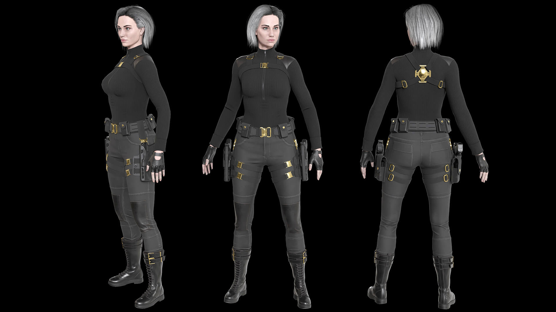 Spy Girl - Game Ready 3D Model by AlexN