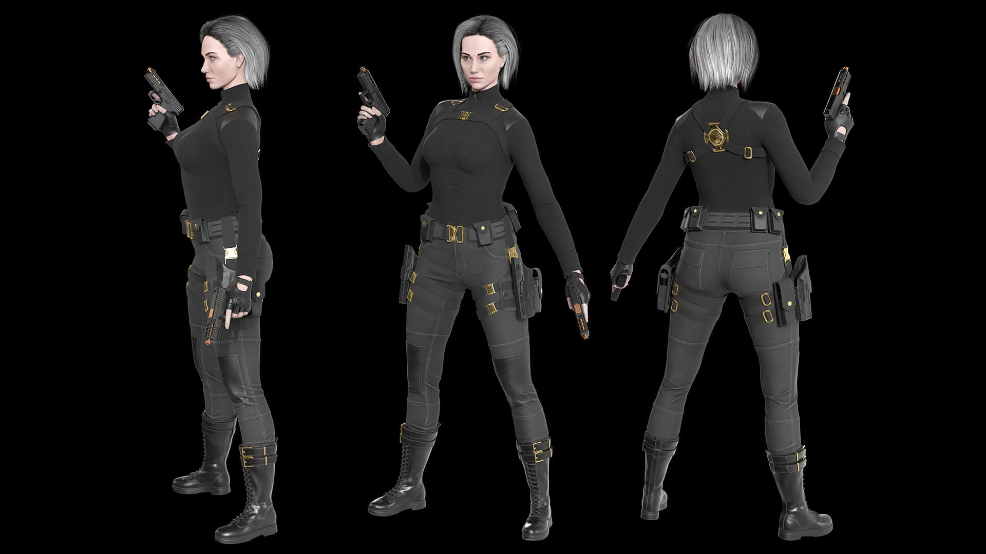Spy Girl - Game Ready 3D Model by AlexN