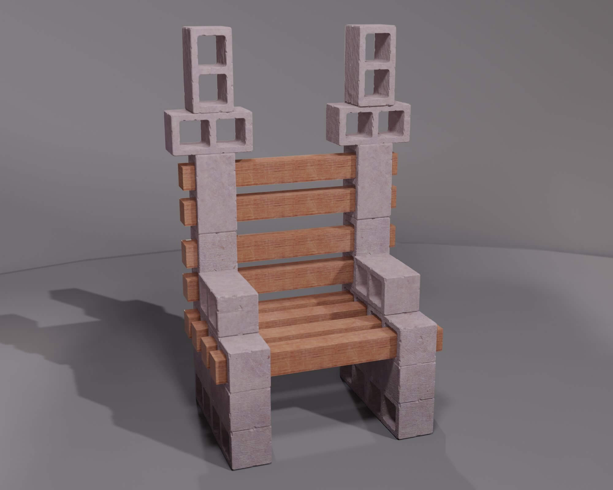 Cinder Block Throne - 3D Model by AlexRippa