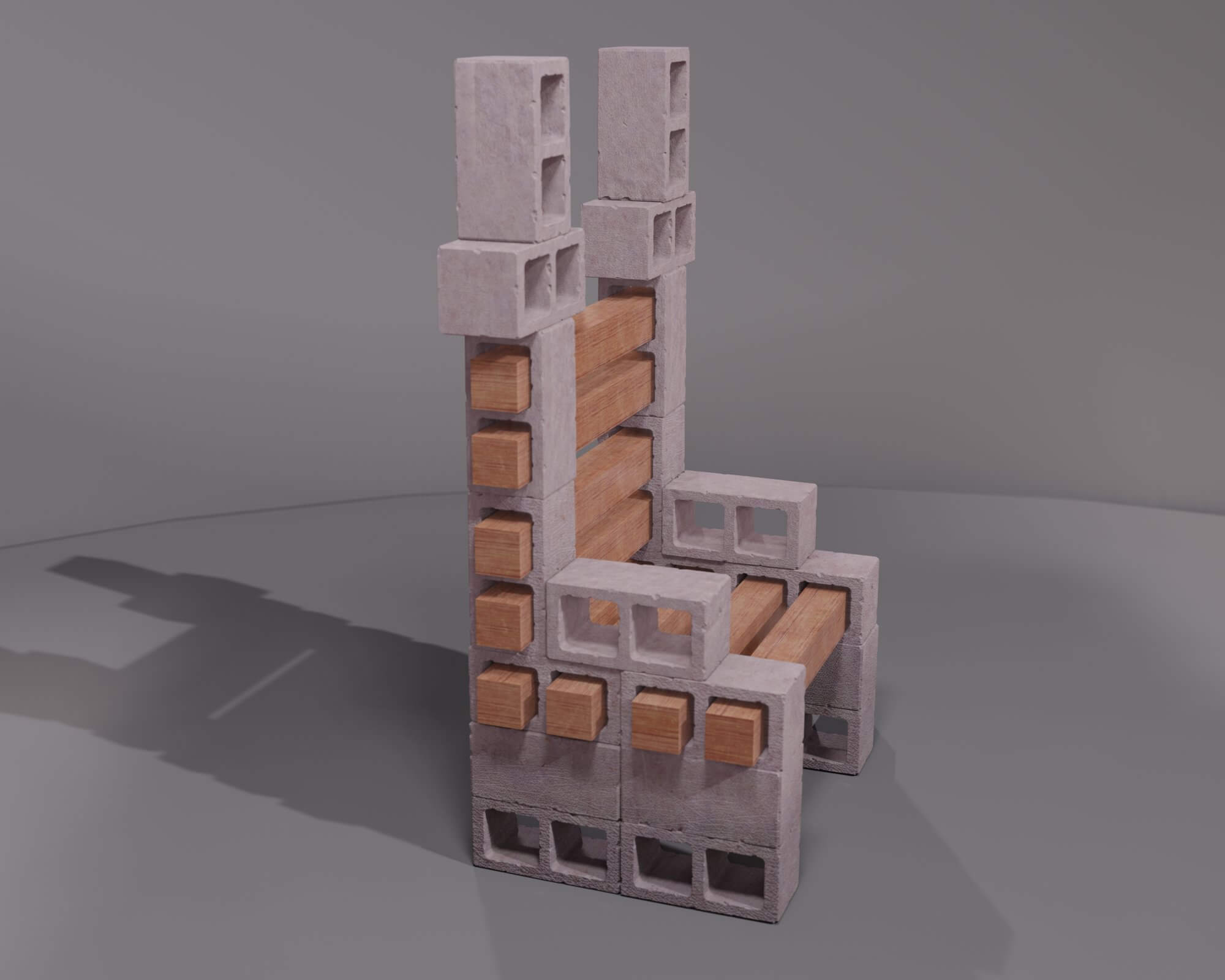 Cinder Block Throne - 3D Model by AlexRippa