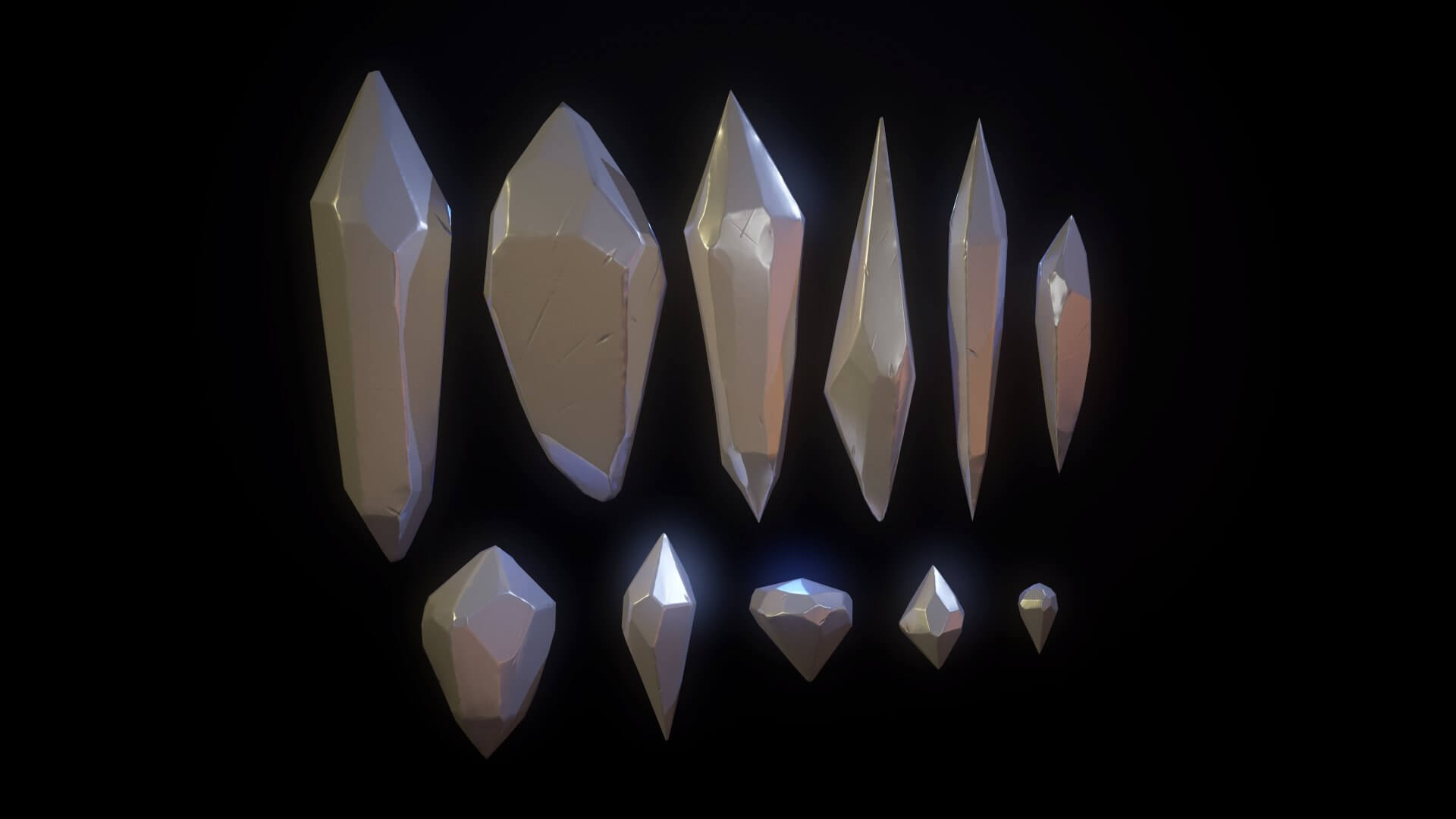 Crystals - Free 3D Model by AlexTroi