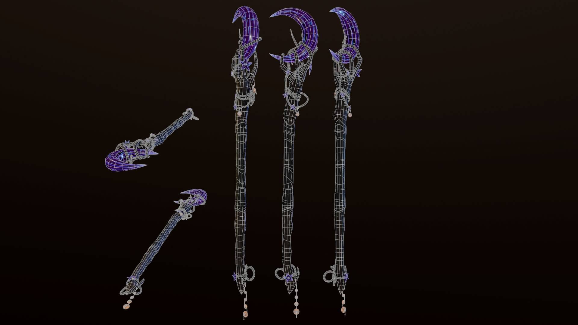 Low Poly Emissive Magic Staff - 3D Model by AlexTroi