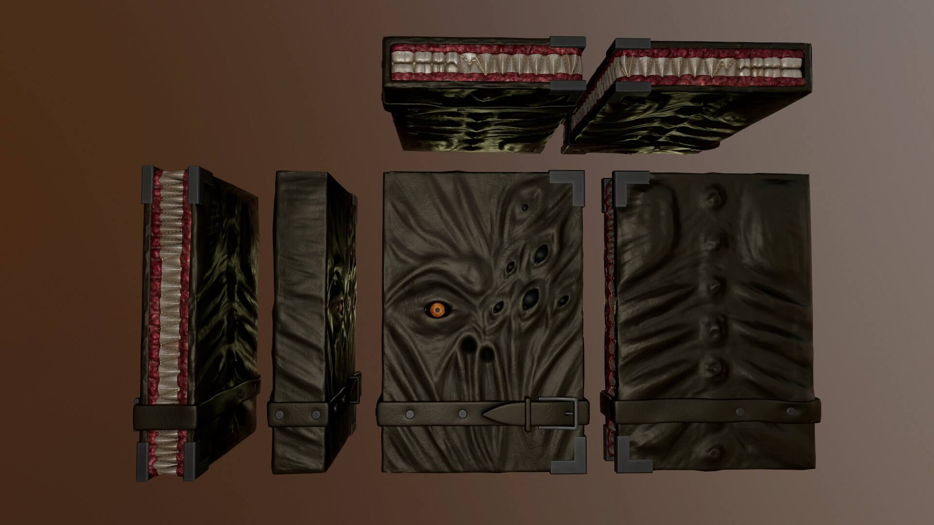 Low Poly Evil Book - 3D Model by AlexTroi