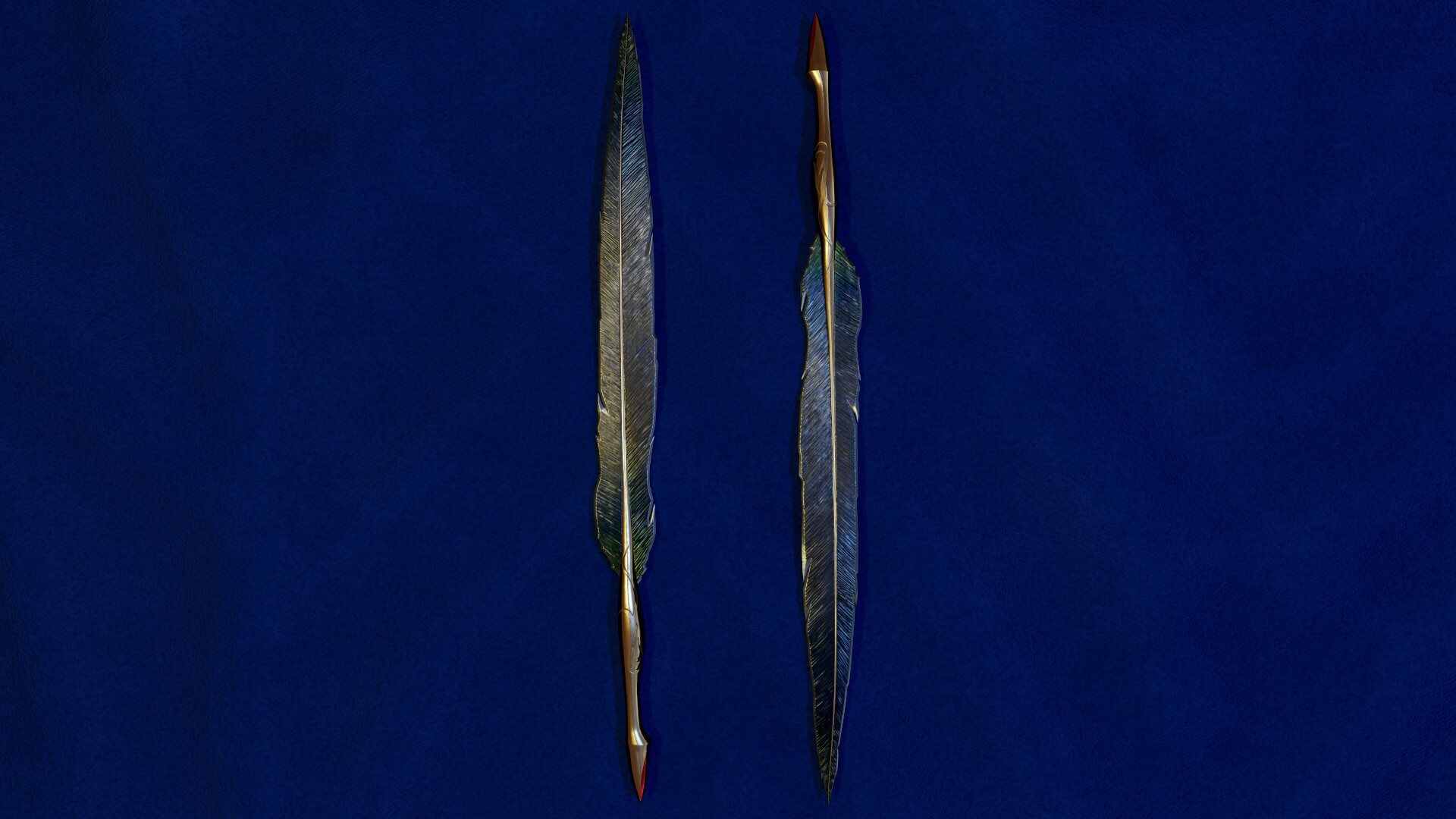 3D Low-Poly Model Sword - Feather Raven 3D Render by AlexTroi