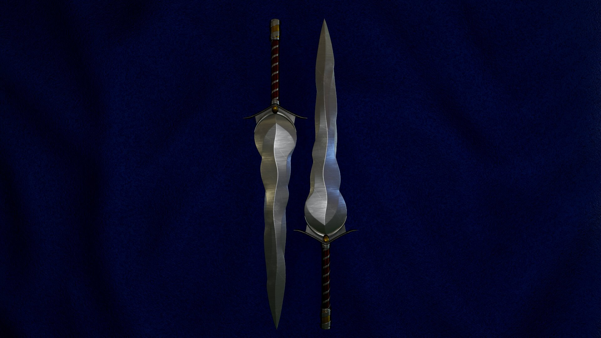 3D Low-Poly Model Sword Wave 3D Render, Digital Art by AlexTroi