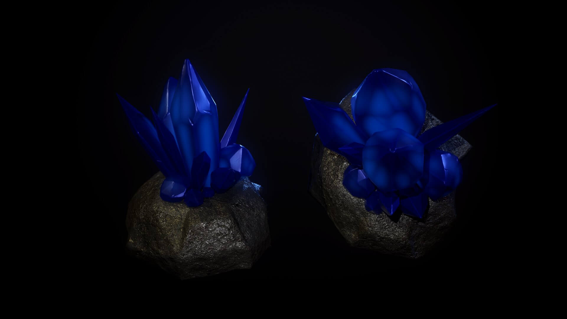 Crystals 3D Render, Digital Art by AlexTroi