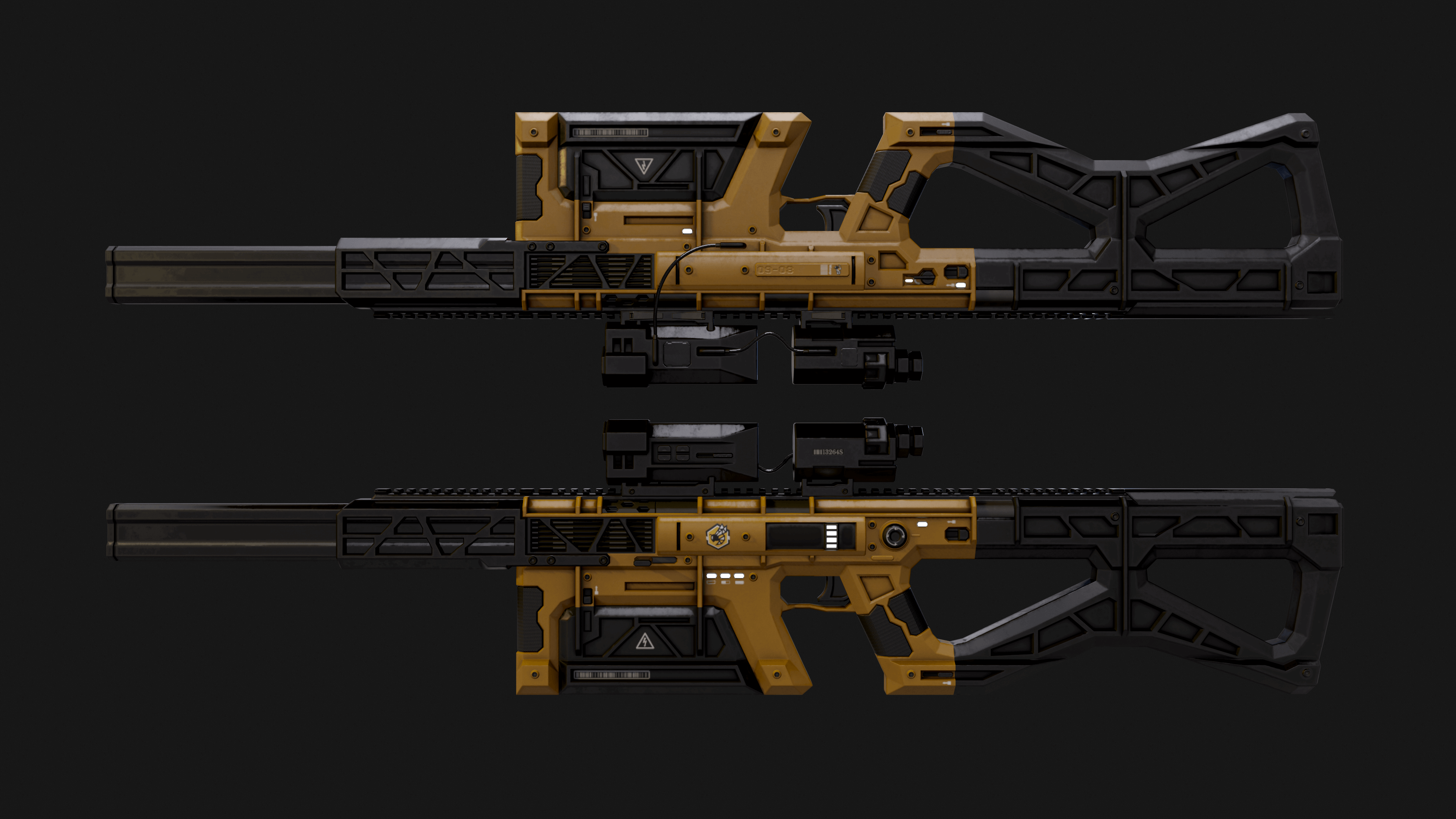 Sci-Fi Automatic Gun 3D Render, Digital Art by AlexTroi