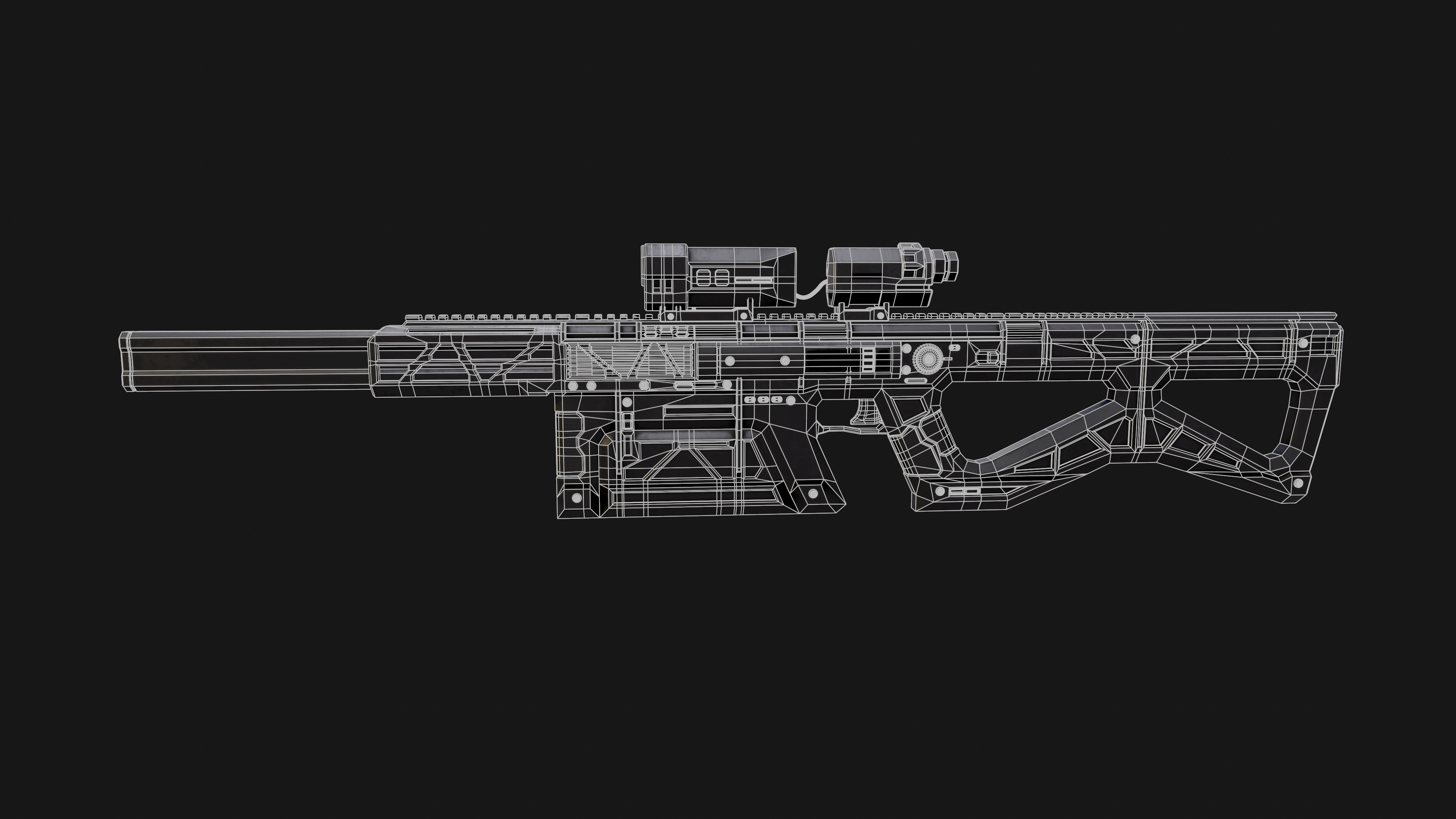 Sci-Fi Automatic Gun 3D Render, Digital Art by AlexTroi