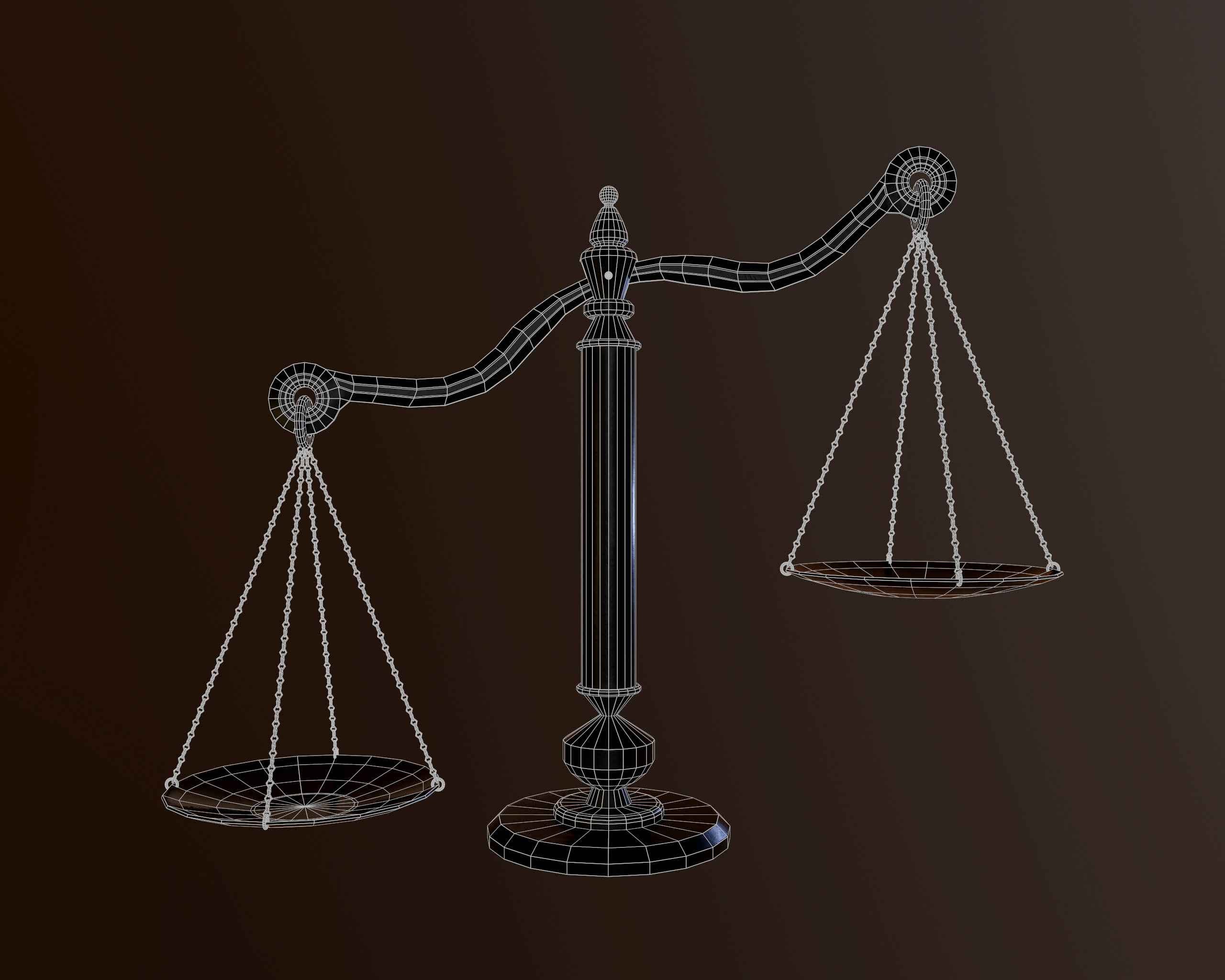 Low Poly Scales - 3D Model by AlexTroi