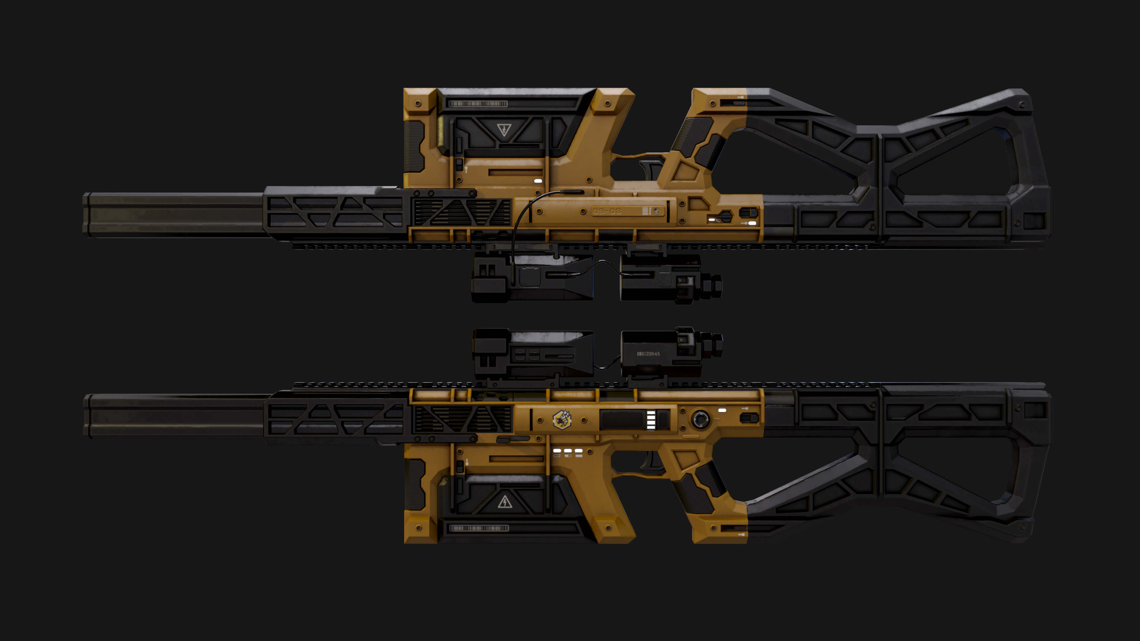 Low Poly Sci-Fi Automatic Gun 3D Model by AlexTroi