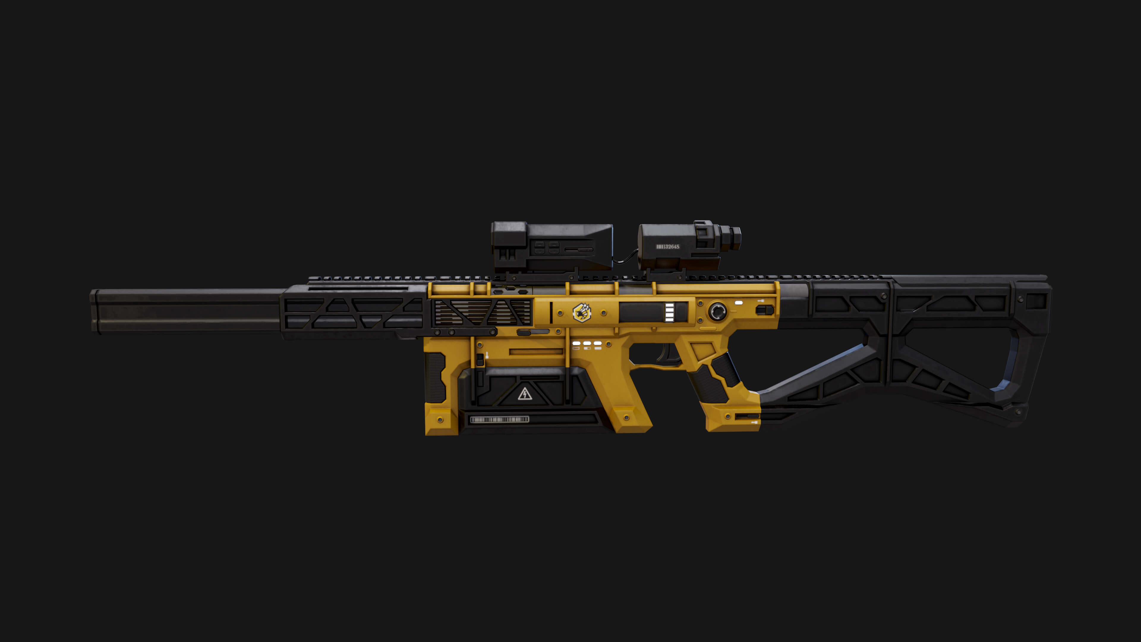 Low Poly Sci-Fi Automatic Gun 3D Model by AlexTroi