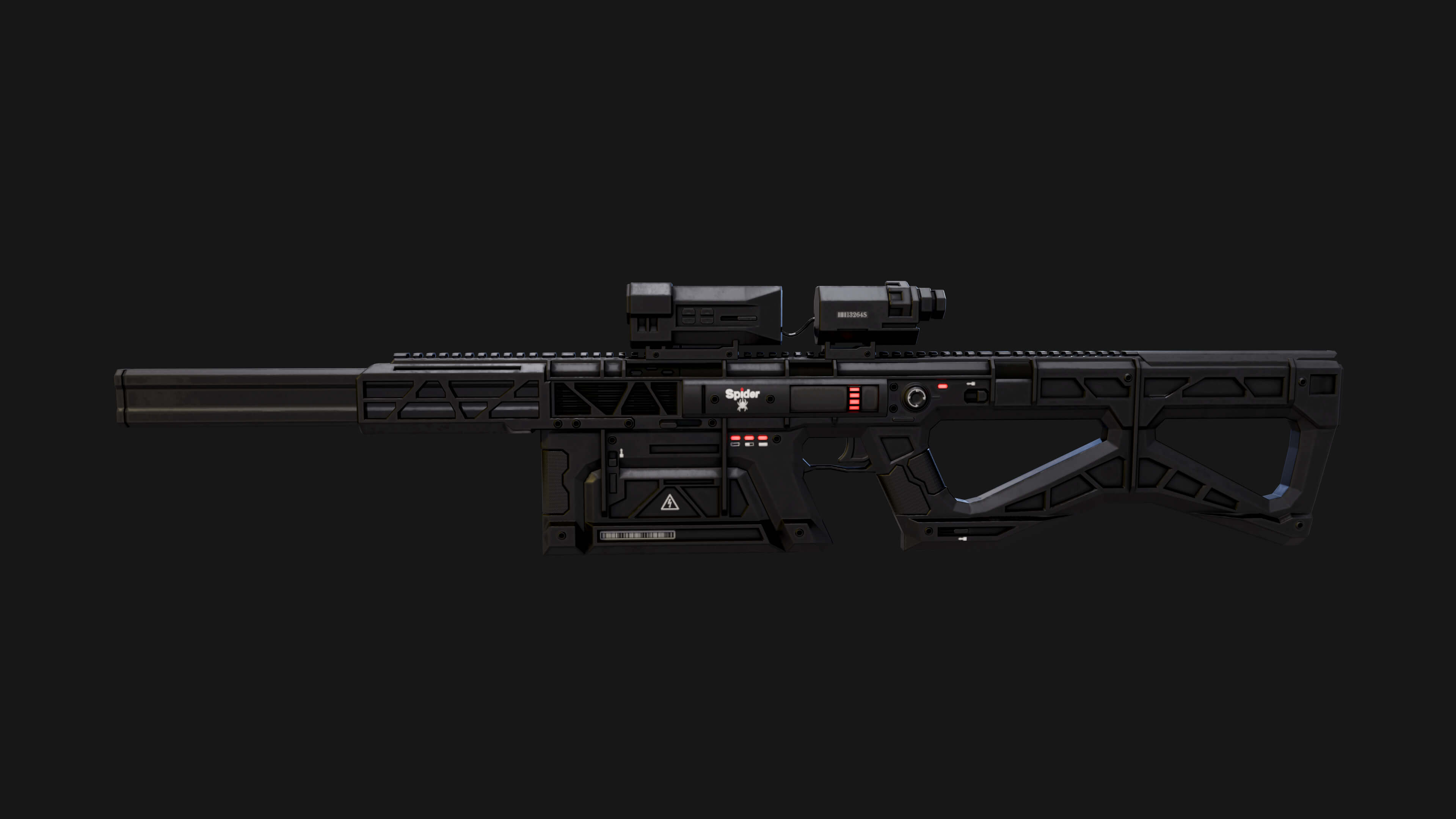 Low Poly Sci-Fi Automatic Gun 3D Model by AlexTroi