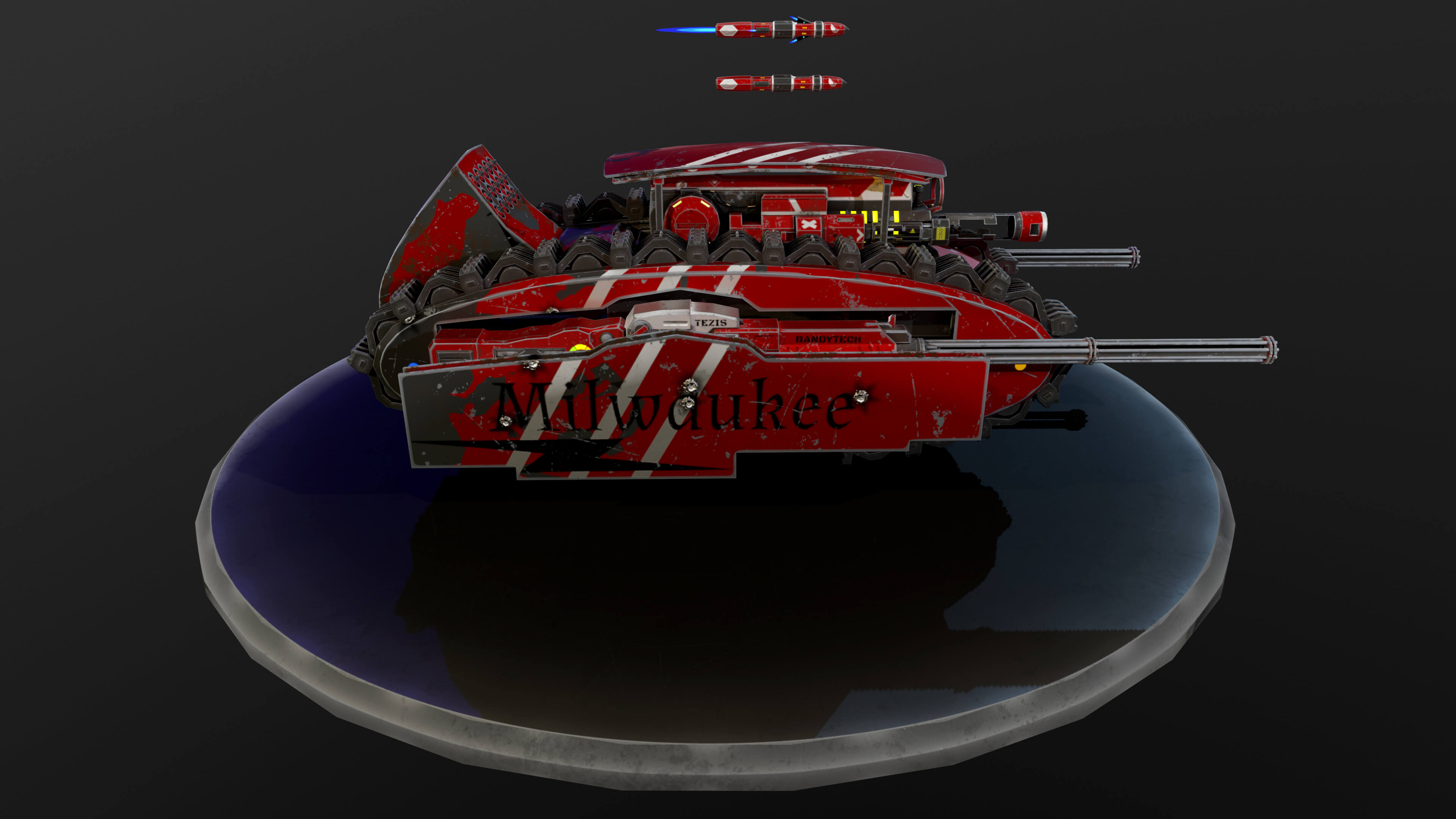 Low Poly Sci-Fi Drone Mini Tank Milwaukee and DeWalt 3D Model by AlexTroi