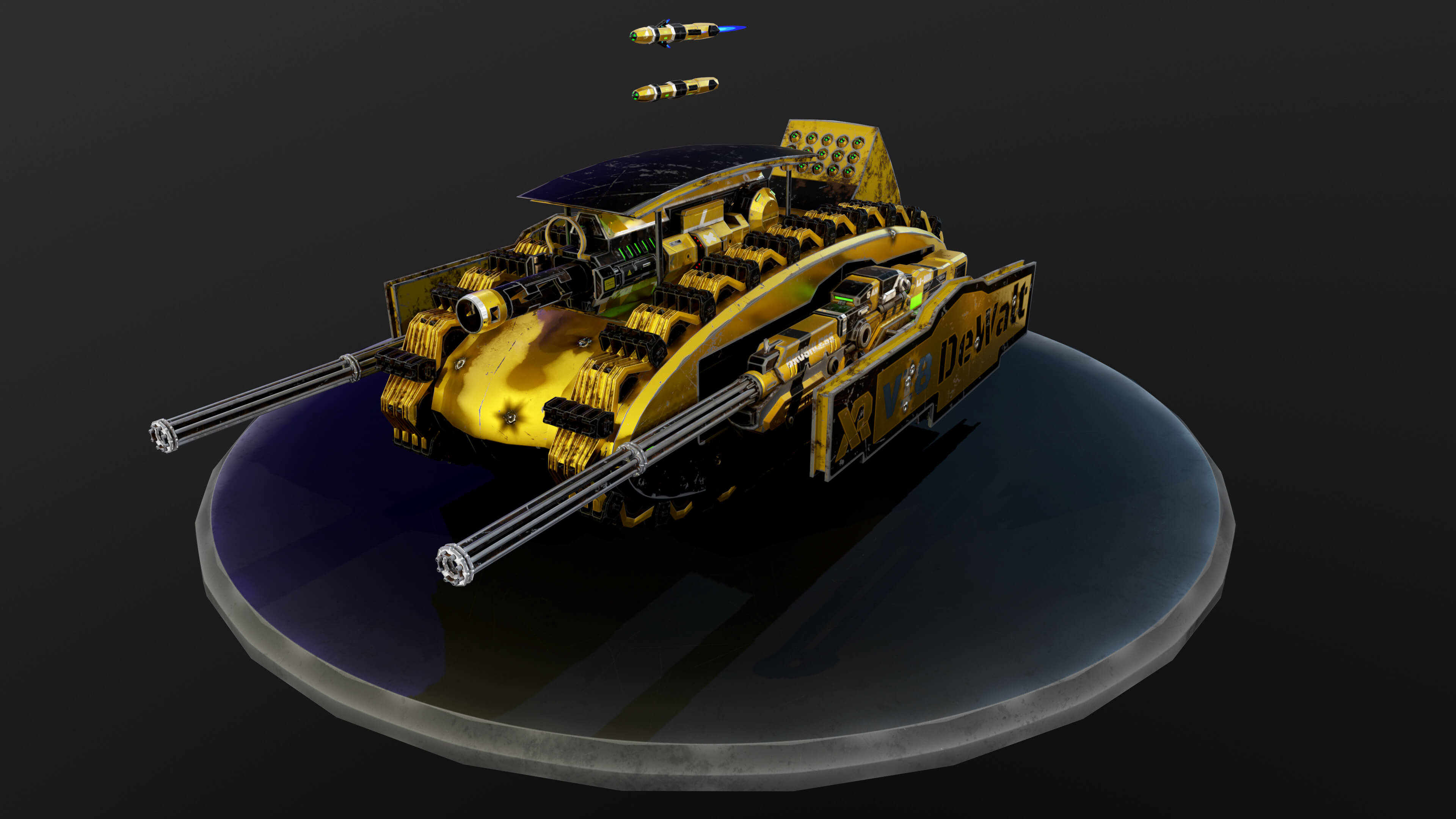Low Poly Sci-Fi Drone Mini Tank Milwaukee and DeWalt 3D Model by AlexTroi