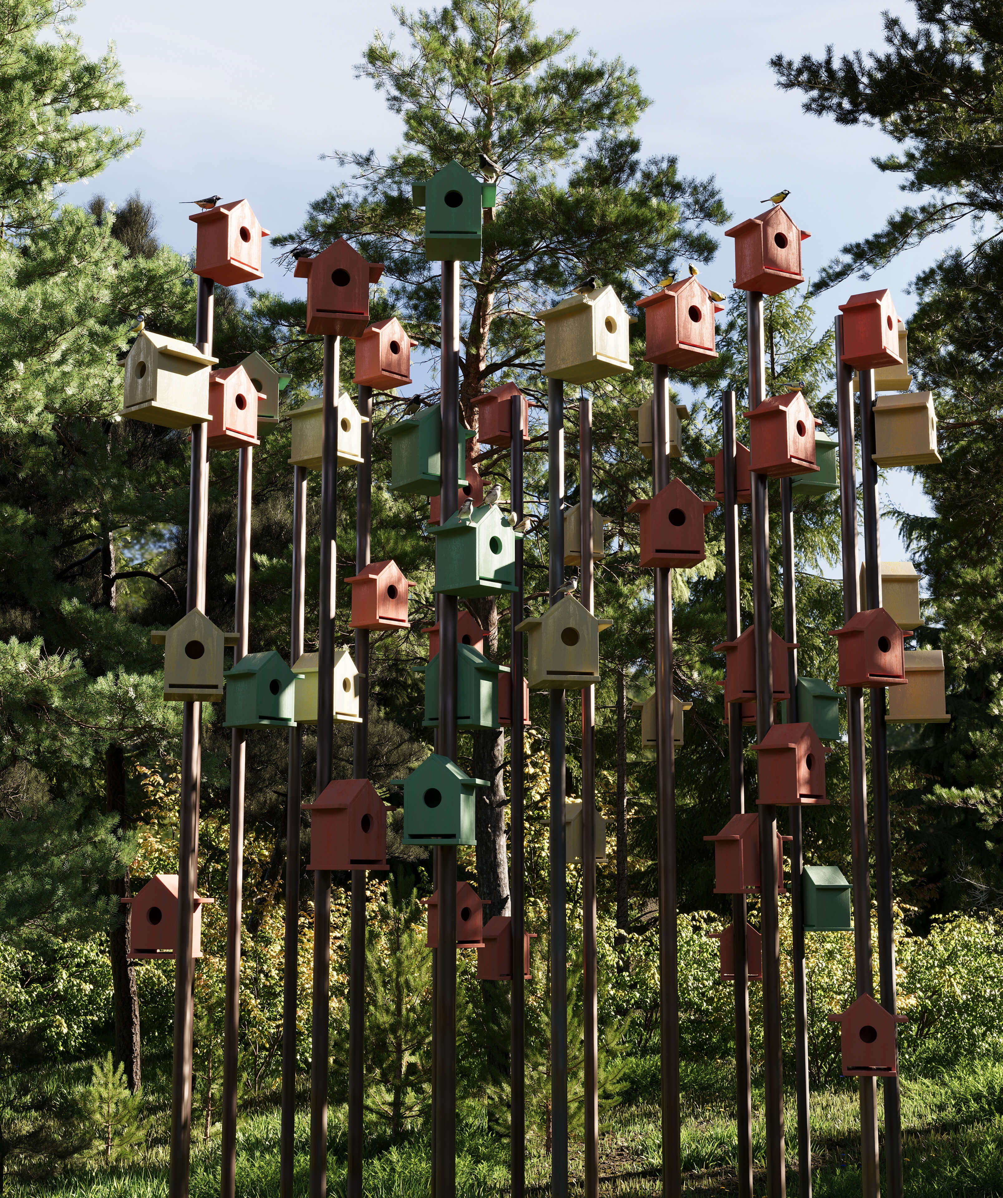birdhouse architecture concept 3D Render, Digital Art by alexyola