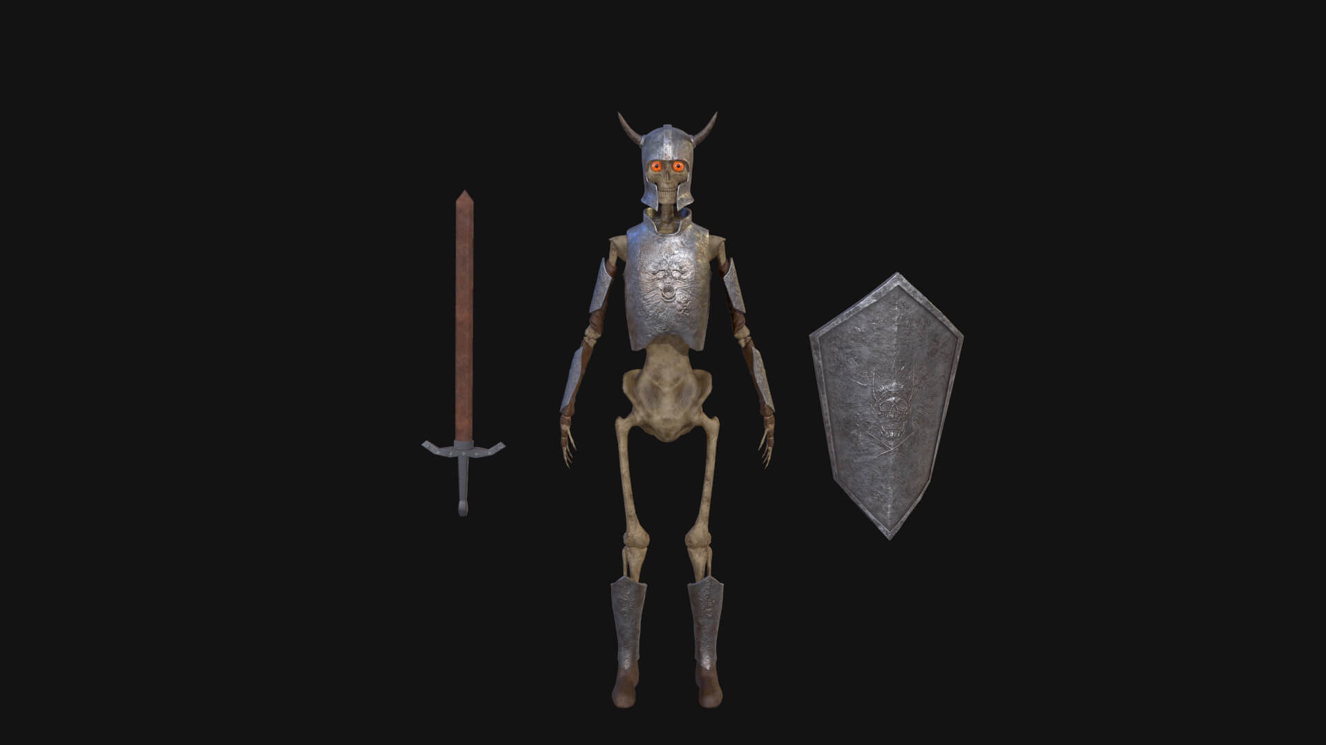 Skeleton Warrior - 3D Model by Alfamix