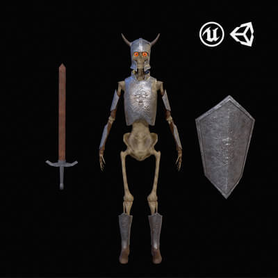Skeleton Warrior - 3D Model by Alfamix