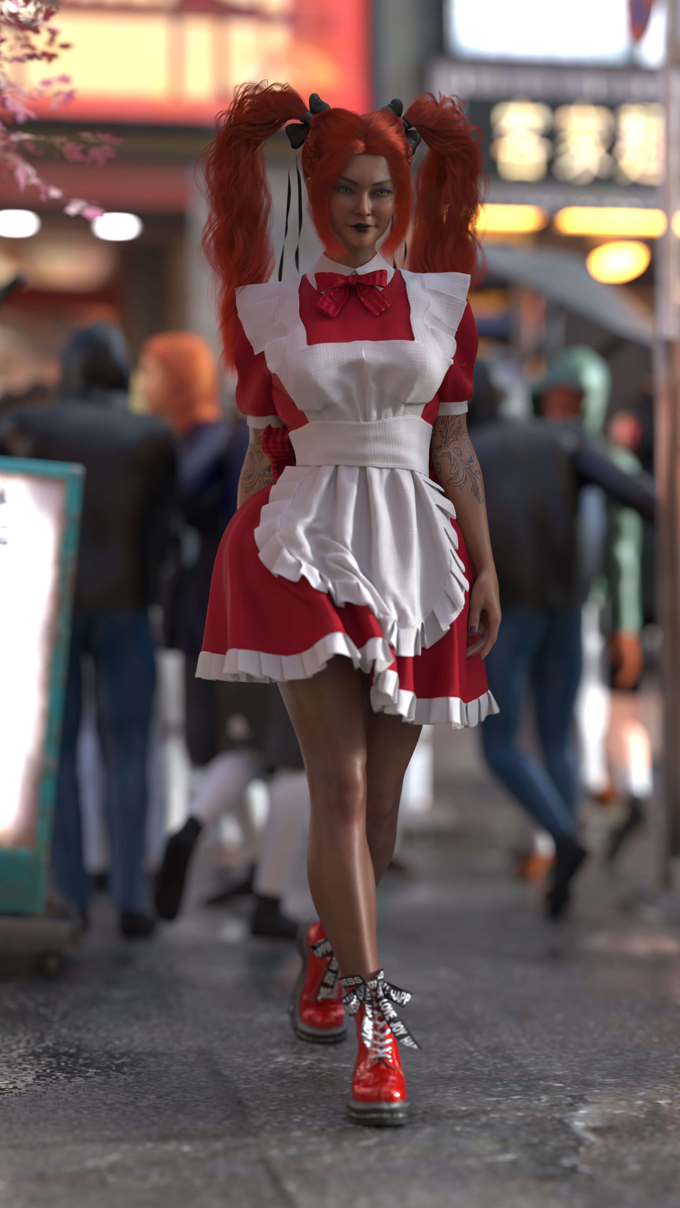 A Walk in Japan 3D Render, Digital Art by AlfRaMusic