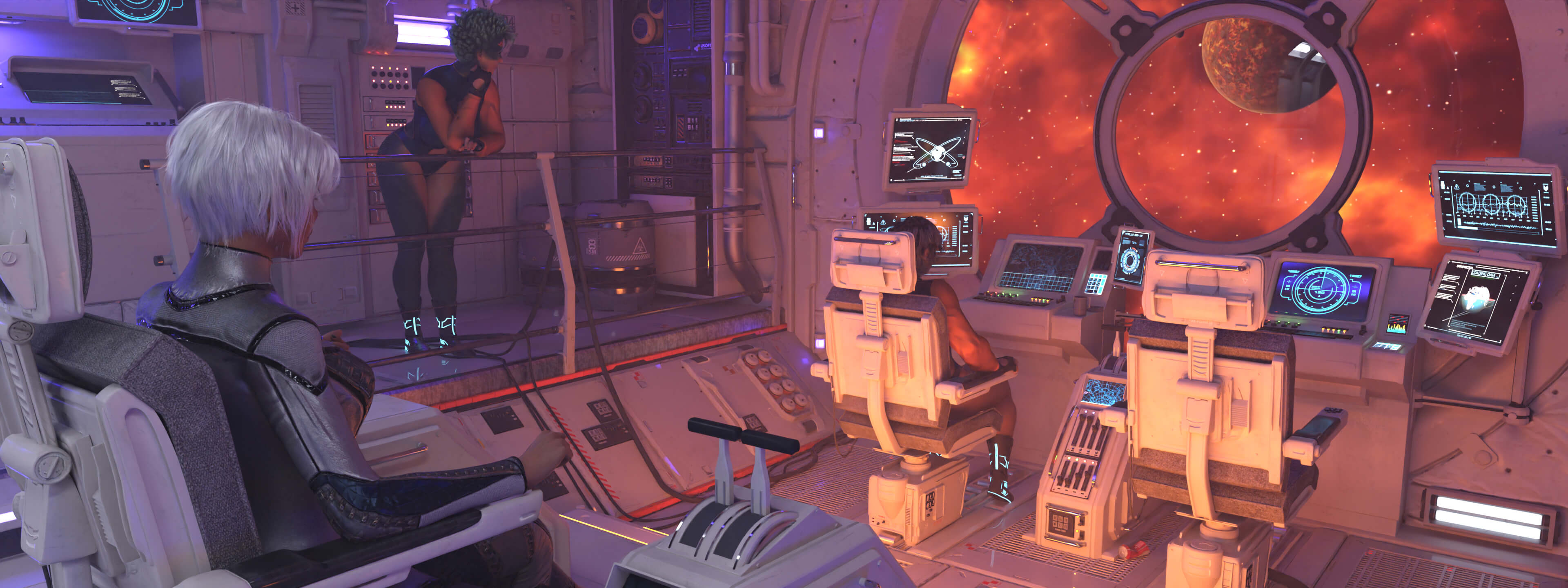 Captains Bridge 3D Render, Digital Art by AlfRaMusic