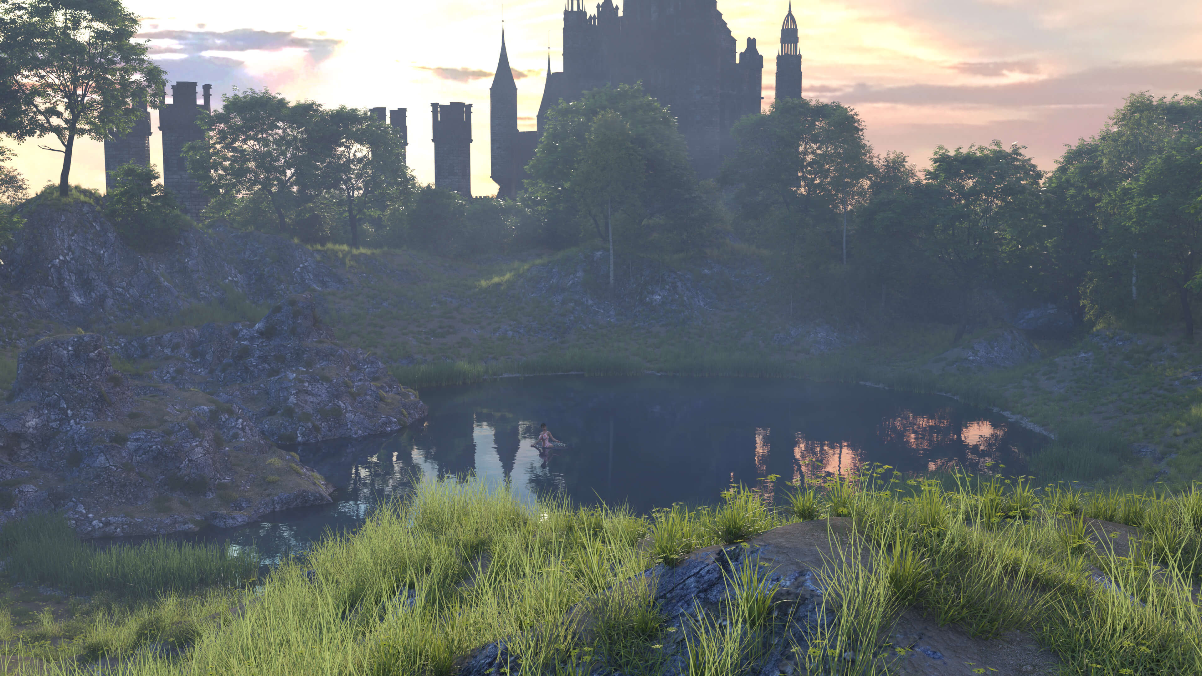 In the Shadow of the Castle 2 3D Render by AlfRaMusic