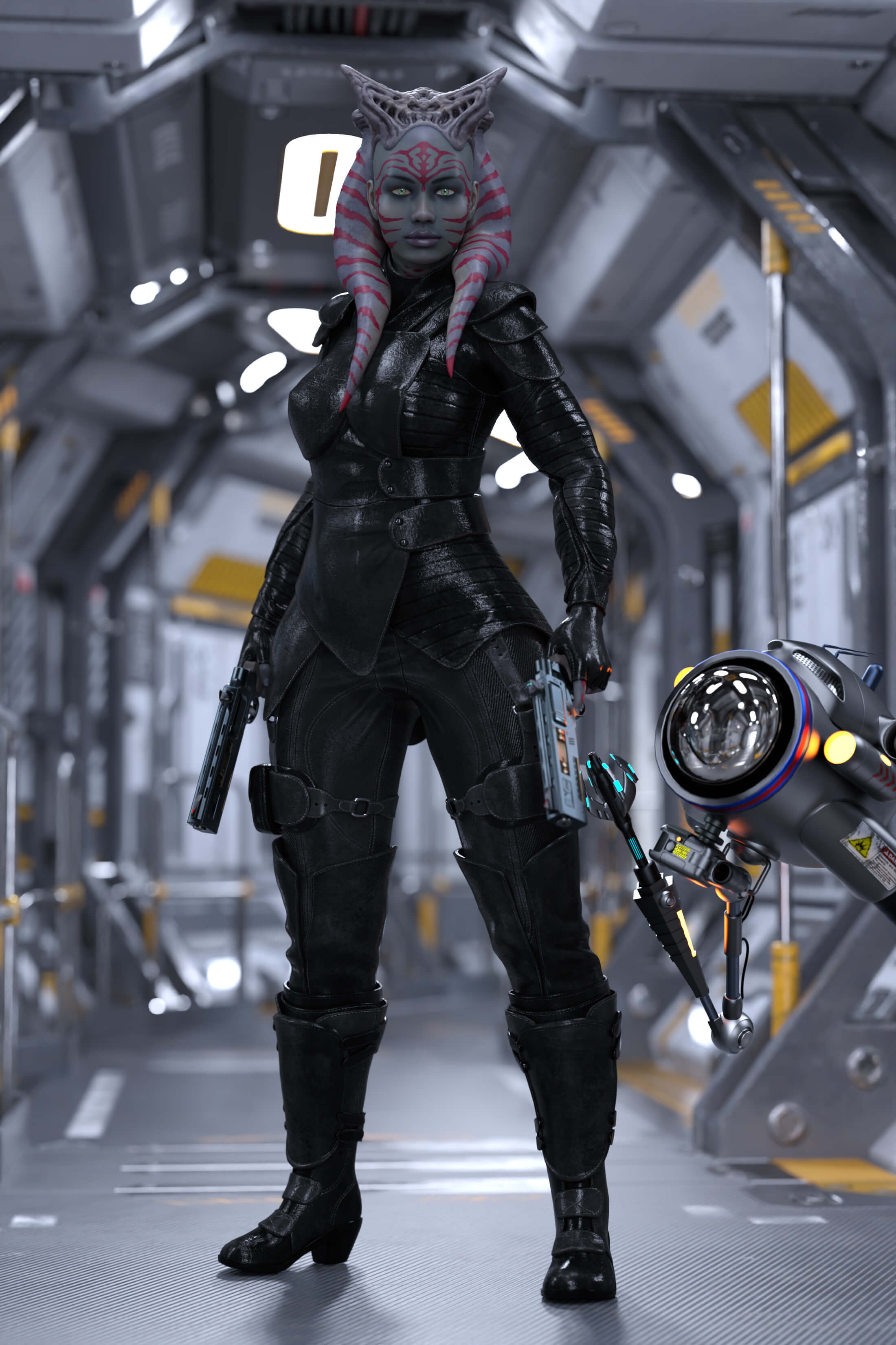 Space Pirates Karita the Headhunter 3D Render by AlfRaMusic