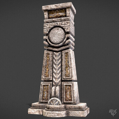 Ancient Mayan Pillar - 3D Model by AliasHasim